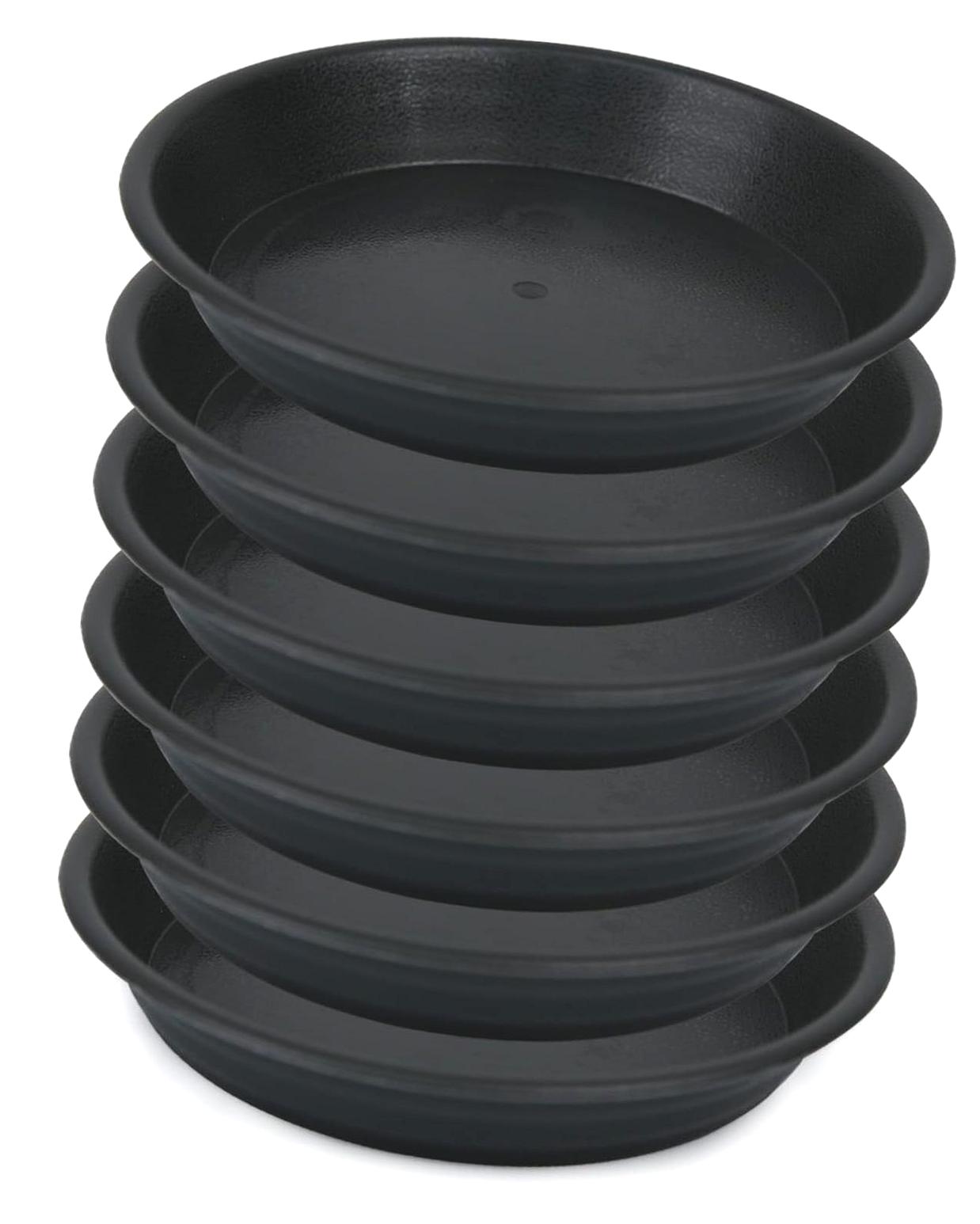 Hidove Plant Pot Saucers, 6-Pack, Plastic Drip Trays, Container Bases ...