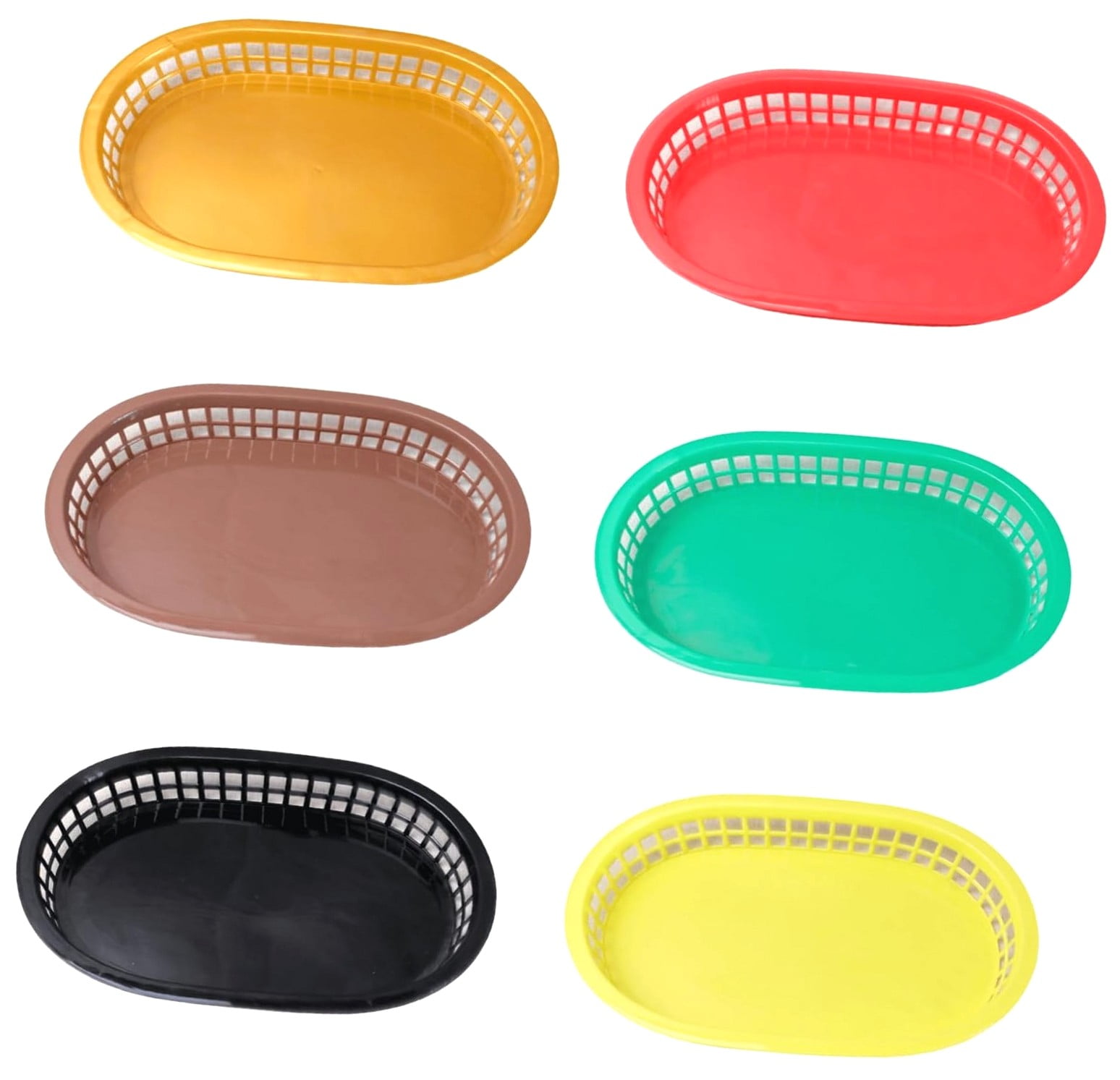 Hidove Plastic Food Baskets in 6 Assorted Colors, Plastic Serving ...