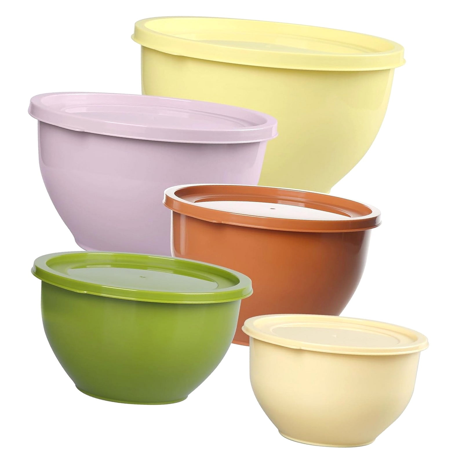 Hidove Plastic Mixing Bowls with Set for Kitchen, Nesting Bowls for ...