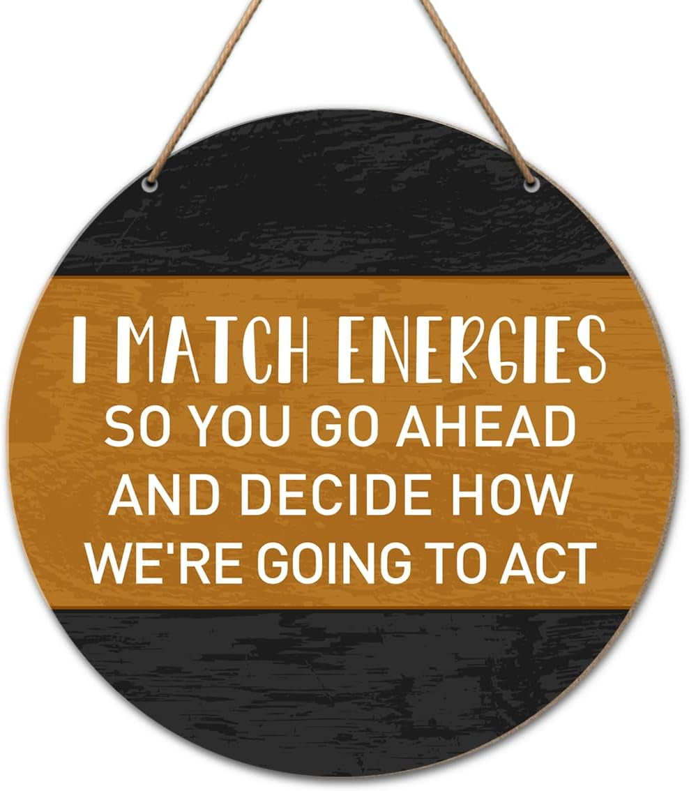 Hidove Positive Wall Decor, Round Wood Hanging Sign Decor, Motivational ...