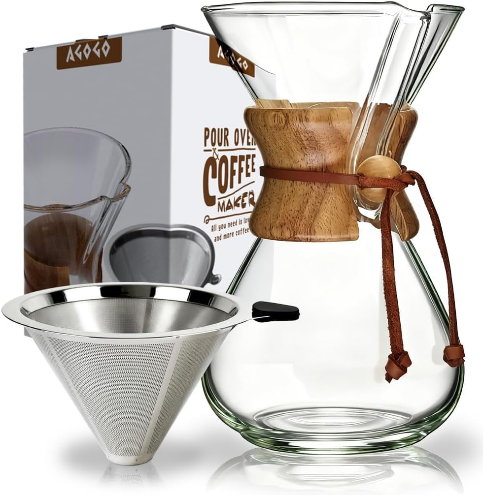 Hidove Pour Over Coffee Maker 6/8/10 Cup Barista Kit with 304 Filter ...