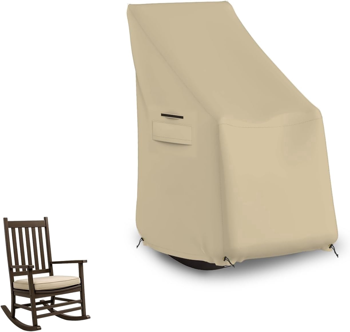 Seal Skin Waterproof Rocking Chair Cover, Heavy-Duty Fabric (Beige, 27. ...