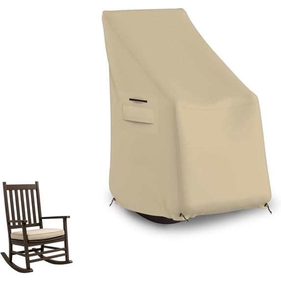 Seal Skin Waterproof Rocking Chair Cover, Heavy-Duty Fabric (Beige, 27. ...