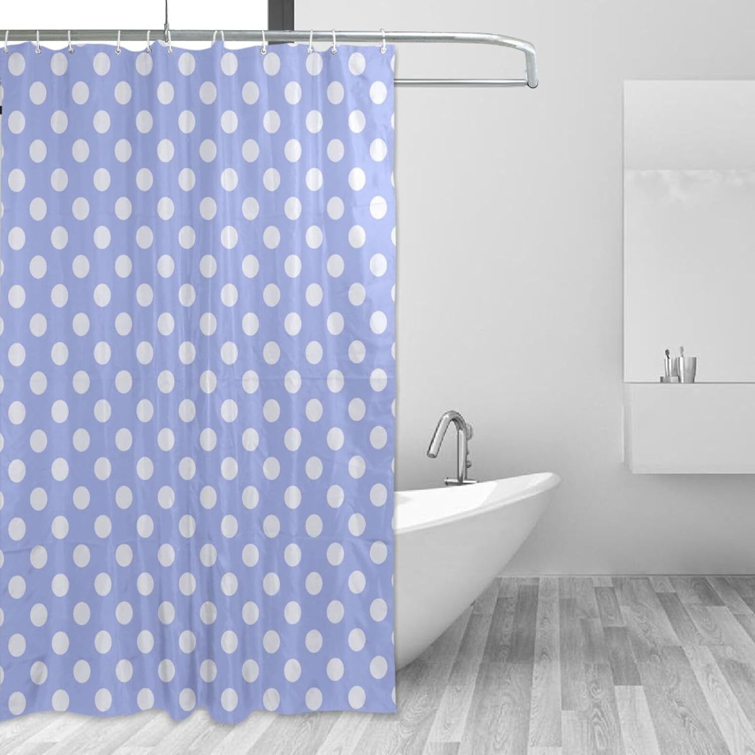 Hidove Purple Polka Dots Bathroom Waterproof Shower Curtain Set Bathtub