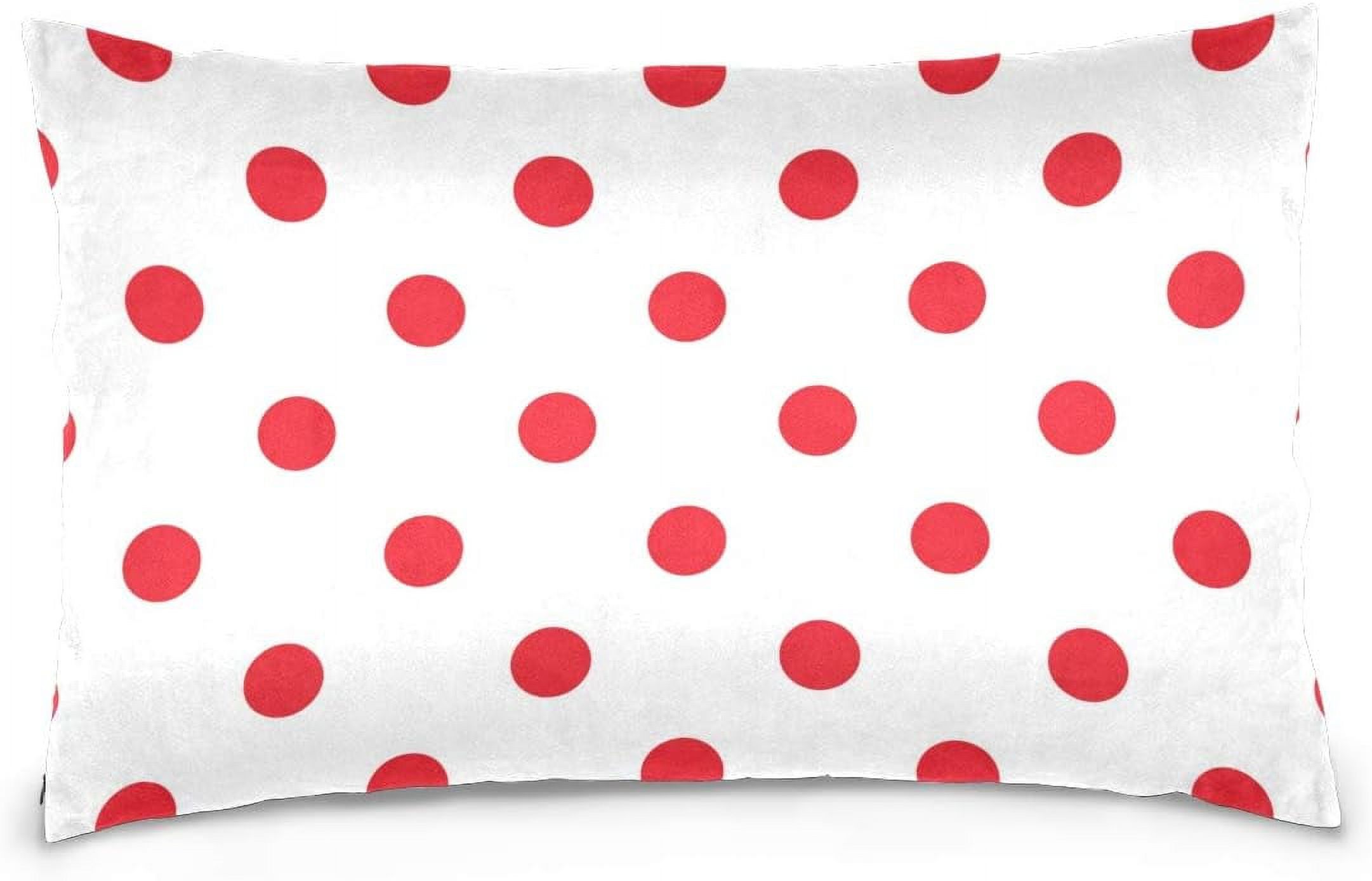 Hidove Red Dot On White Velvet Oblong Lumbar Plush Throw Pillow Cover/Shams Cushion Case ...