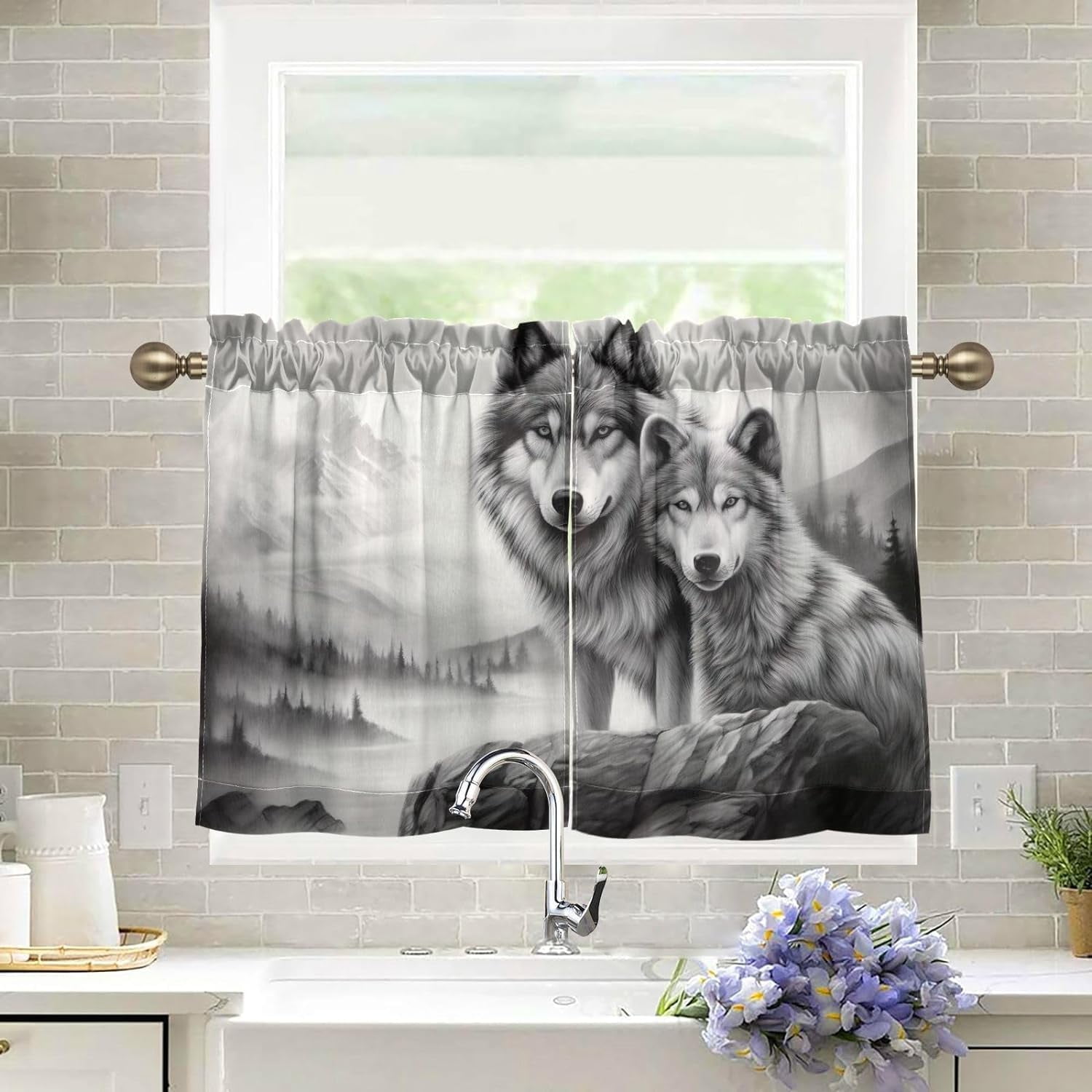 Hidove Rock Drum Sheer Window Curtain Panel Drape 55x78 Inch for Living ...