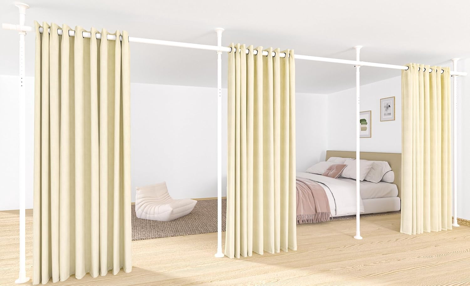 Hidove Room Divider Curtain Rod No Drill for Installation, 28-171in (71 ...