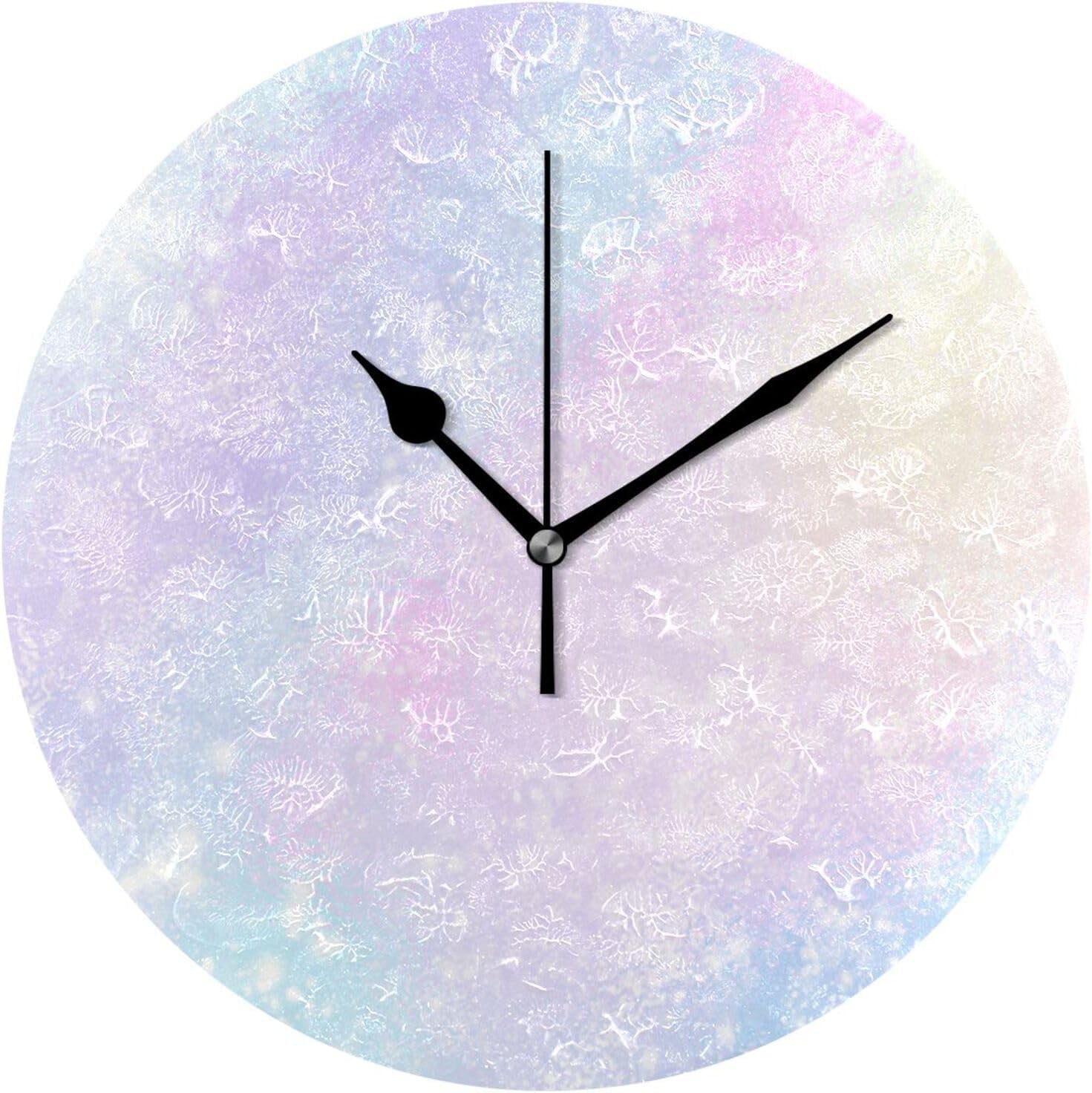 Hidove Round Digital Clock Watercolor Style Colorful Creative ...