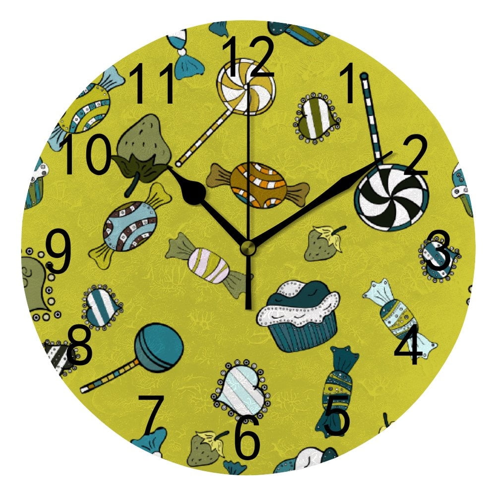 Hidove Round Wall Clock Home Decorative, Sweets and Candies Wall Clock ...