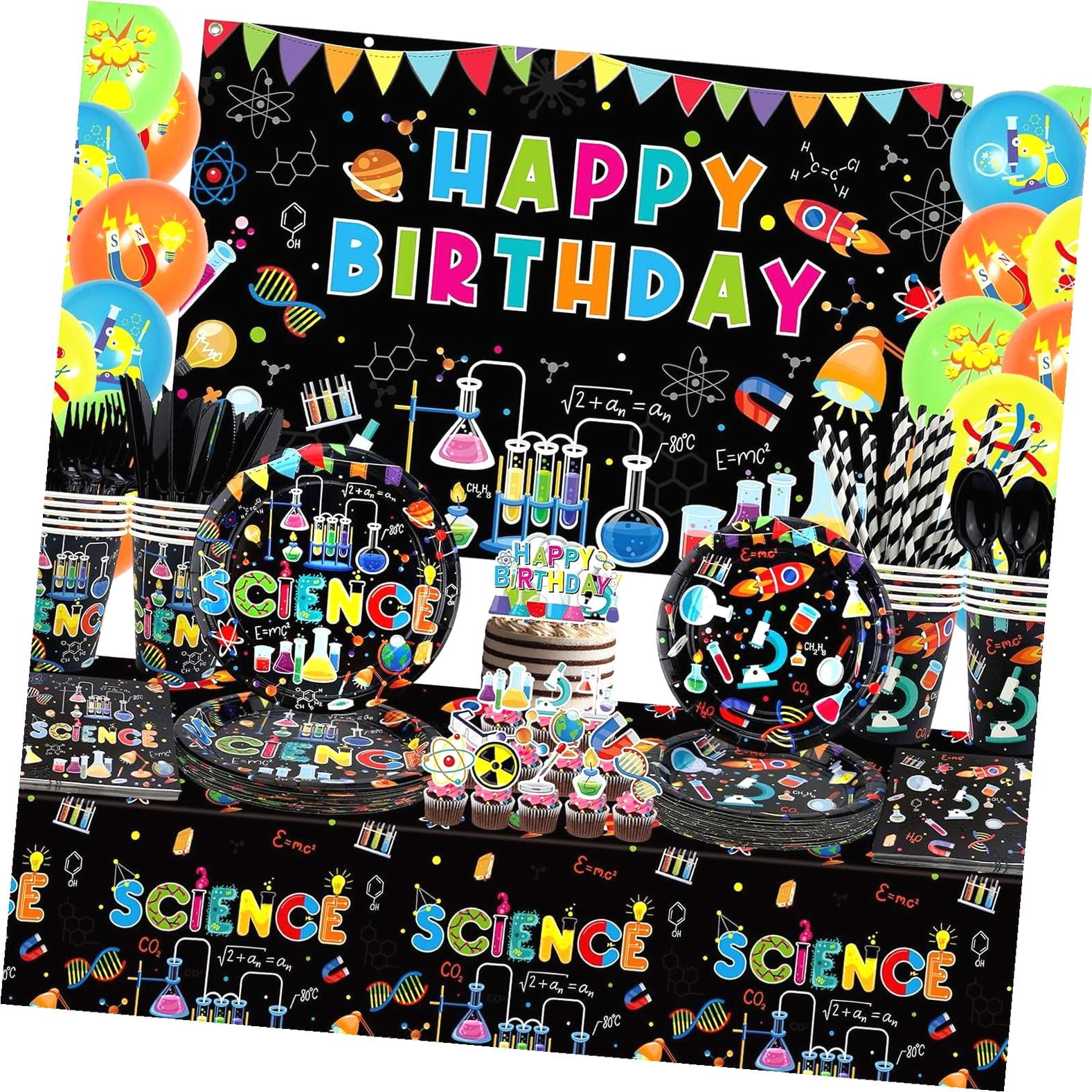 Hidove Science Celebration Supplies, Features Happy Birthday Banners ...