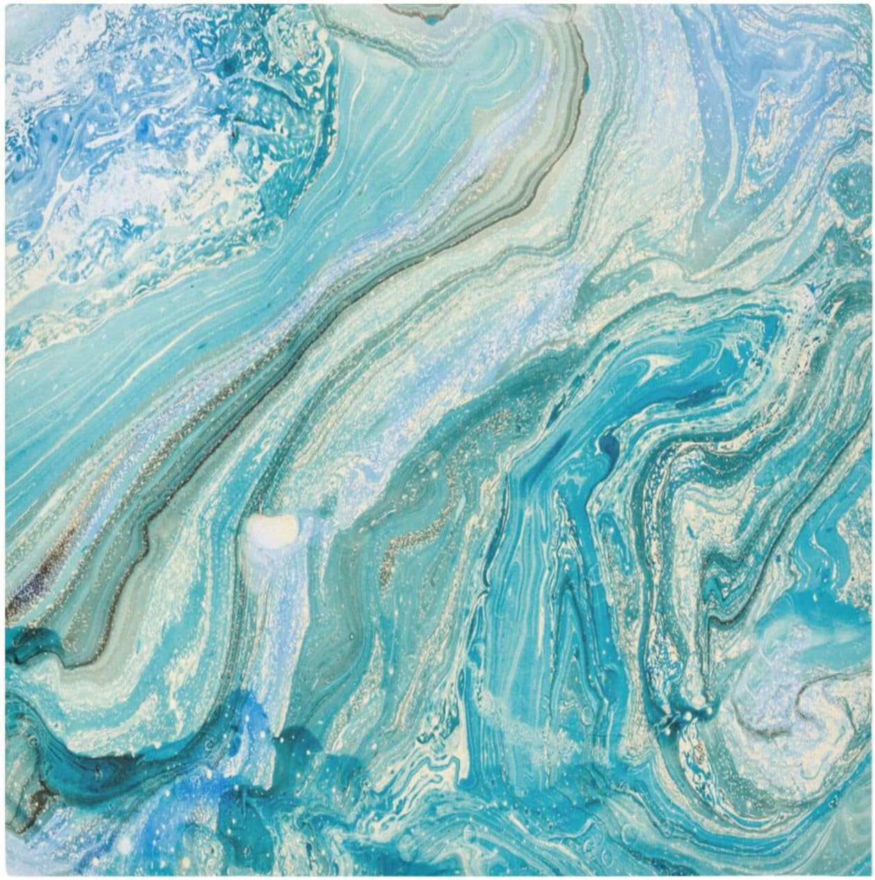 Hidove Set of 1 Beautiful Marble Texture Pattern Satin Napkin Square 20 ...