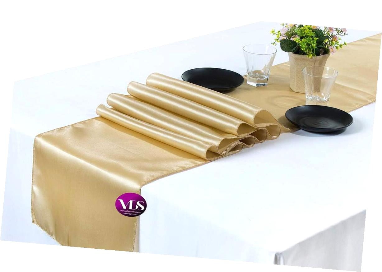 Hidove Set of 10 Satin Table Runners, Charmeuse Sateen Silk Centerpiece ...