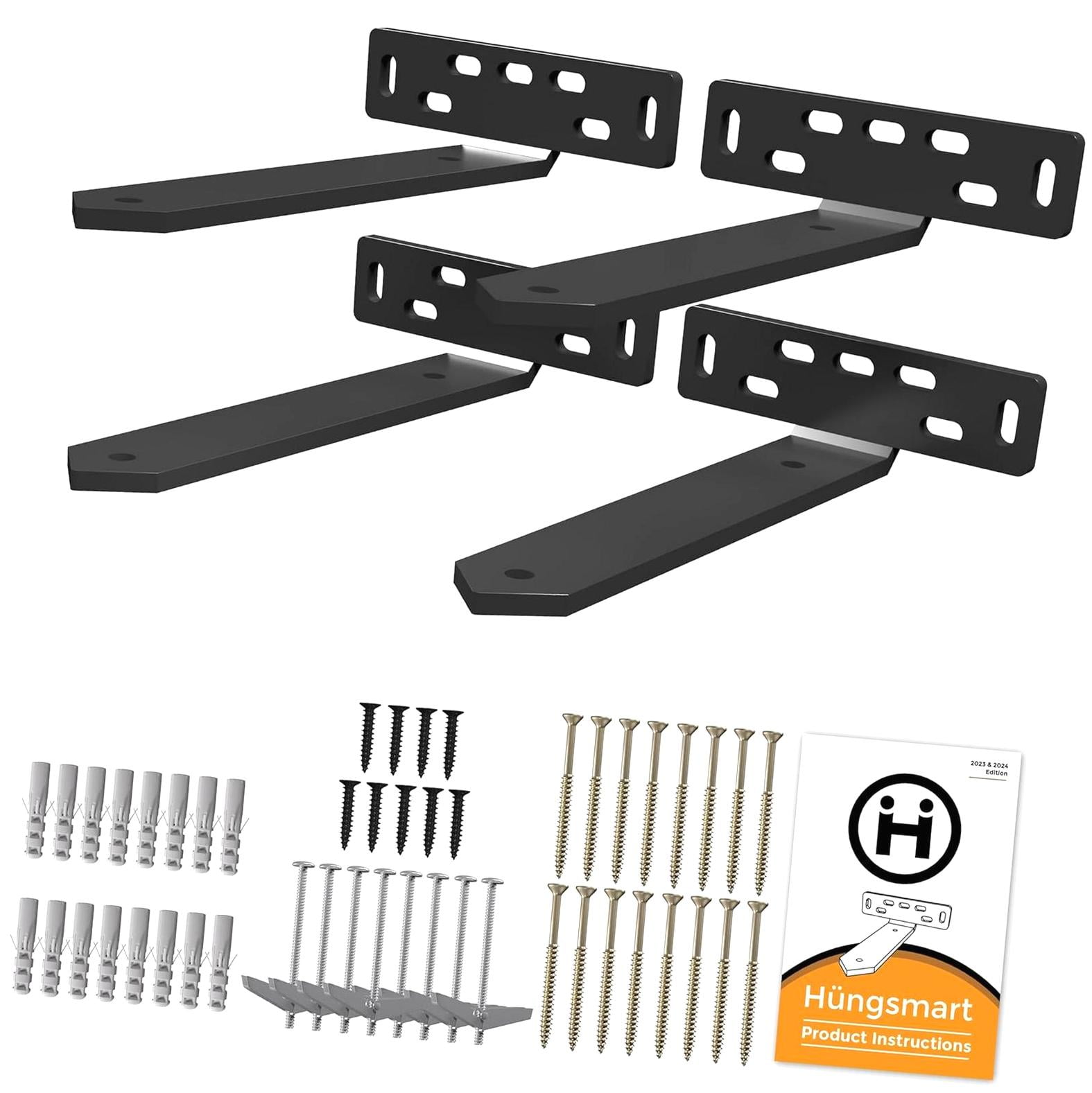 Hidove Set of 4 L-Shaped Shelf Brackets (8.5" Depth x 5" Width x 1.25 ...
