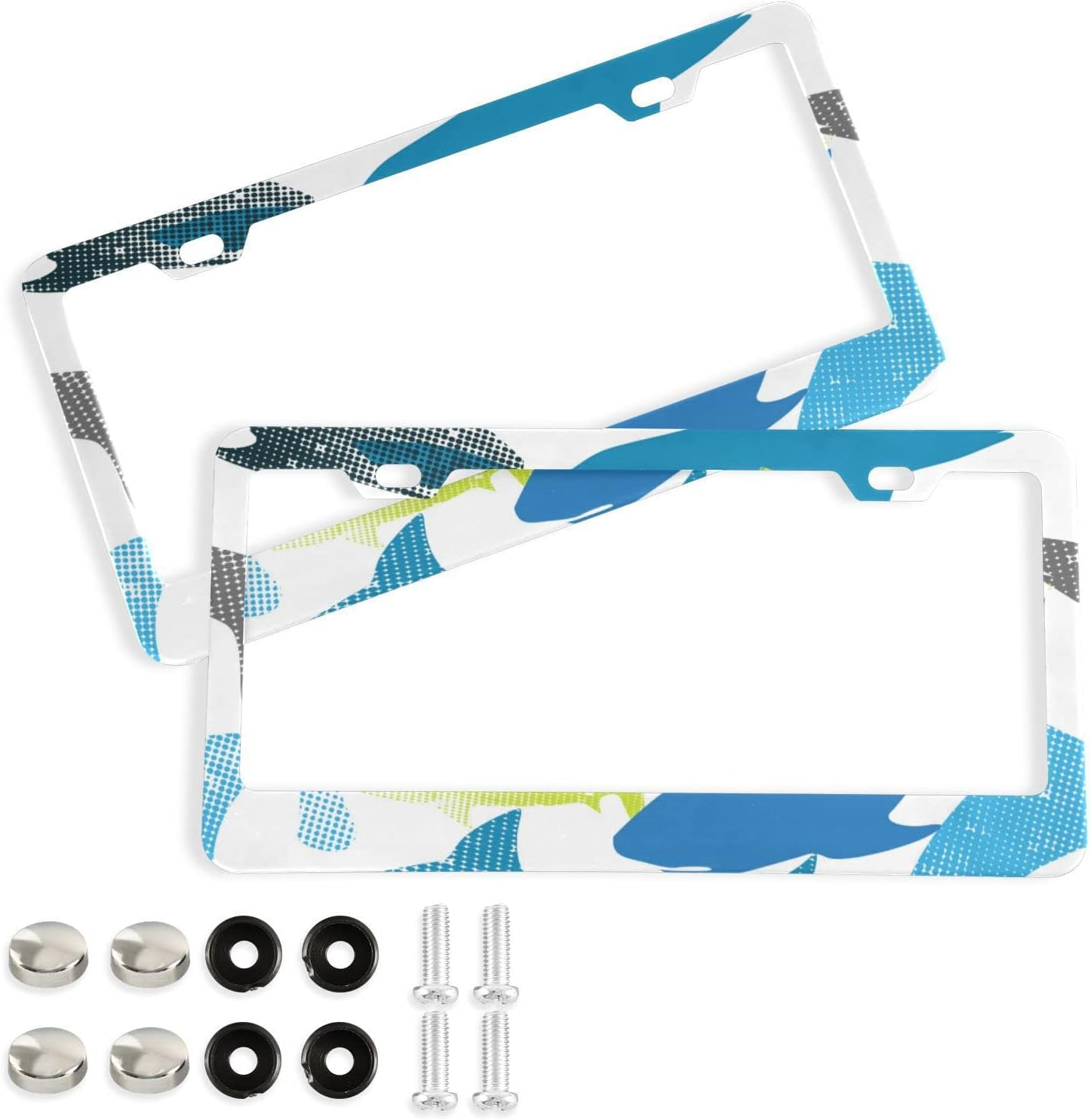 Hidove Shark License Plate Frames 2 Pack, Waterproof Aluminum Alloy Car ...