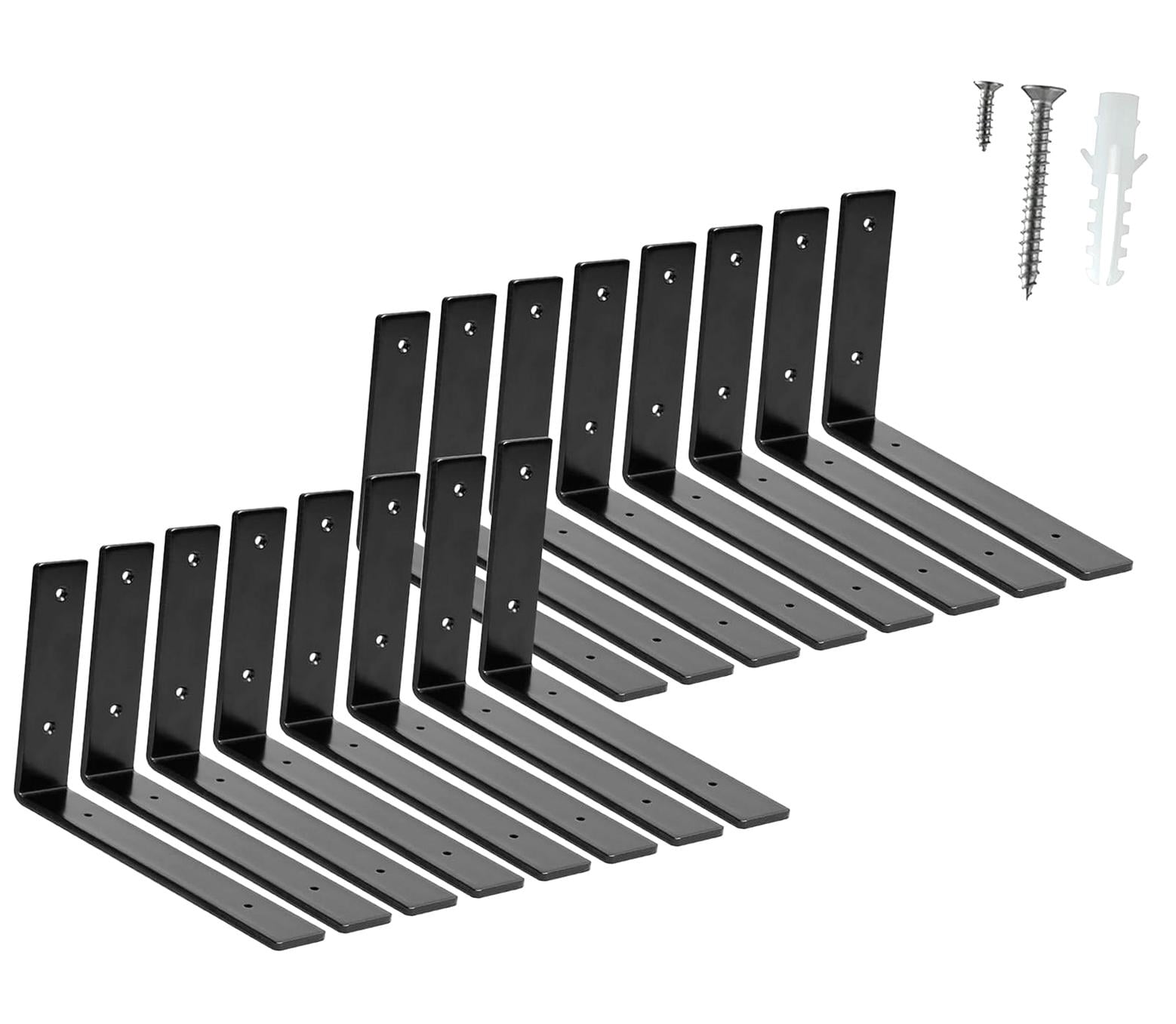 Hidove Shelf Brackets 10 Inch, 16 Pack Floating Shelf L Supports for ...