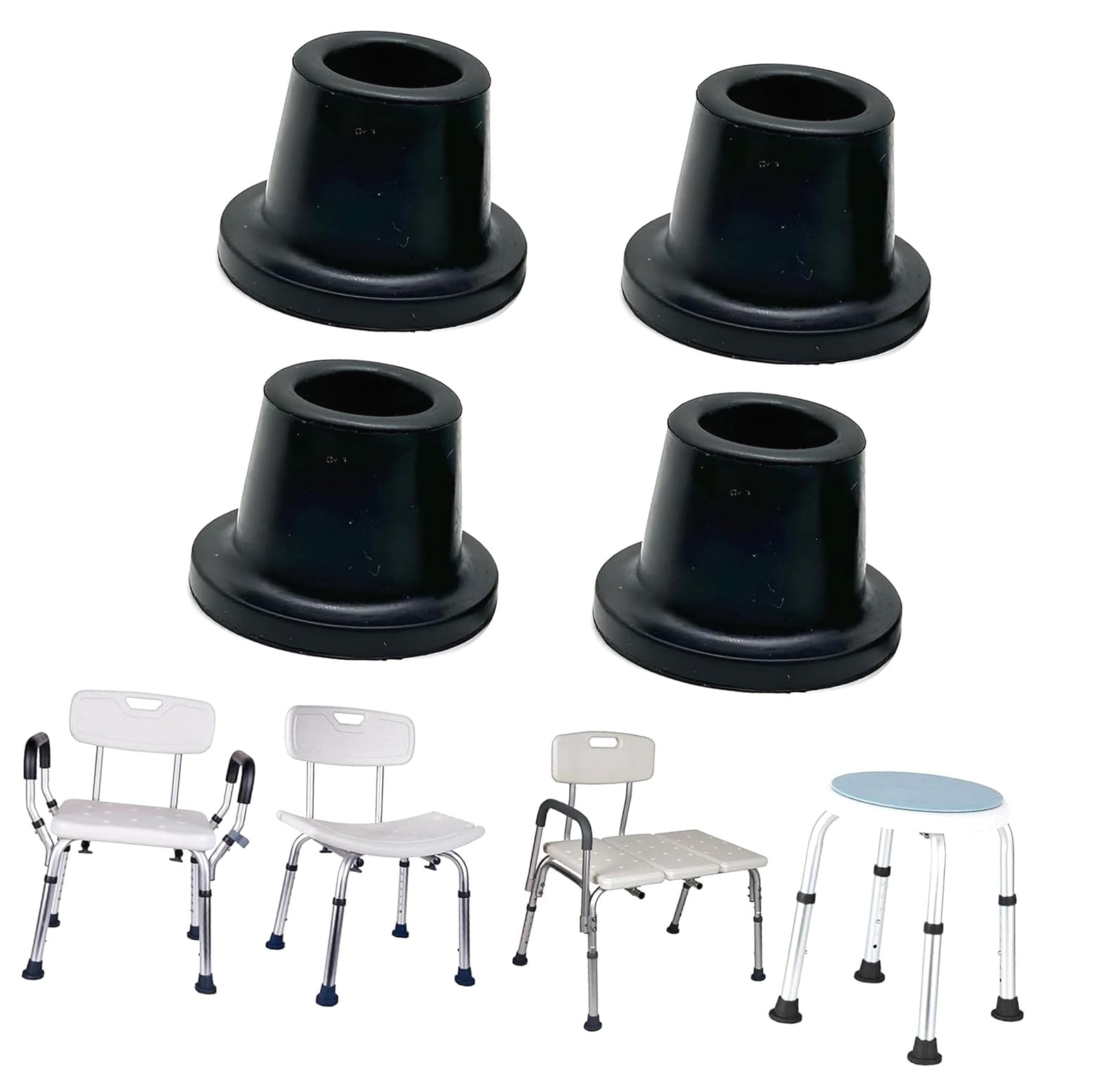 Hidove Shower Chair Leg Caps Feet 4 Pack Shower Chair Tips Rubber Feet ...