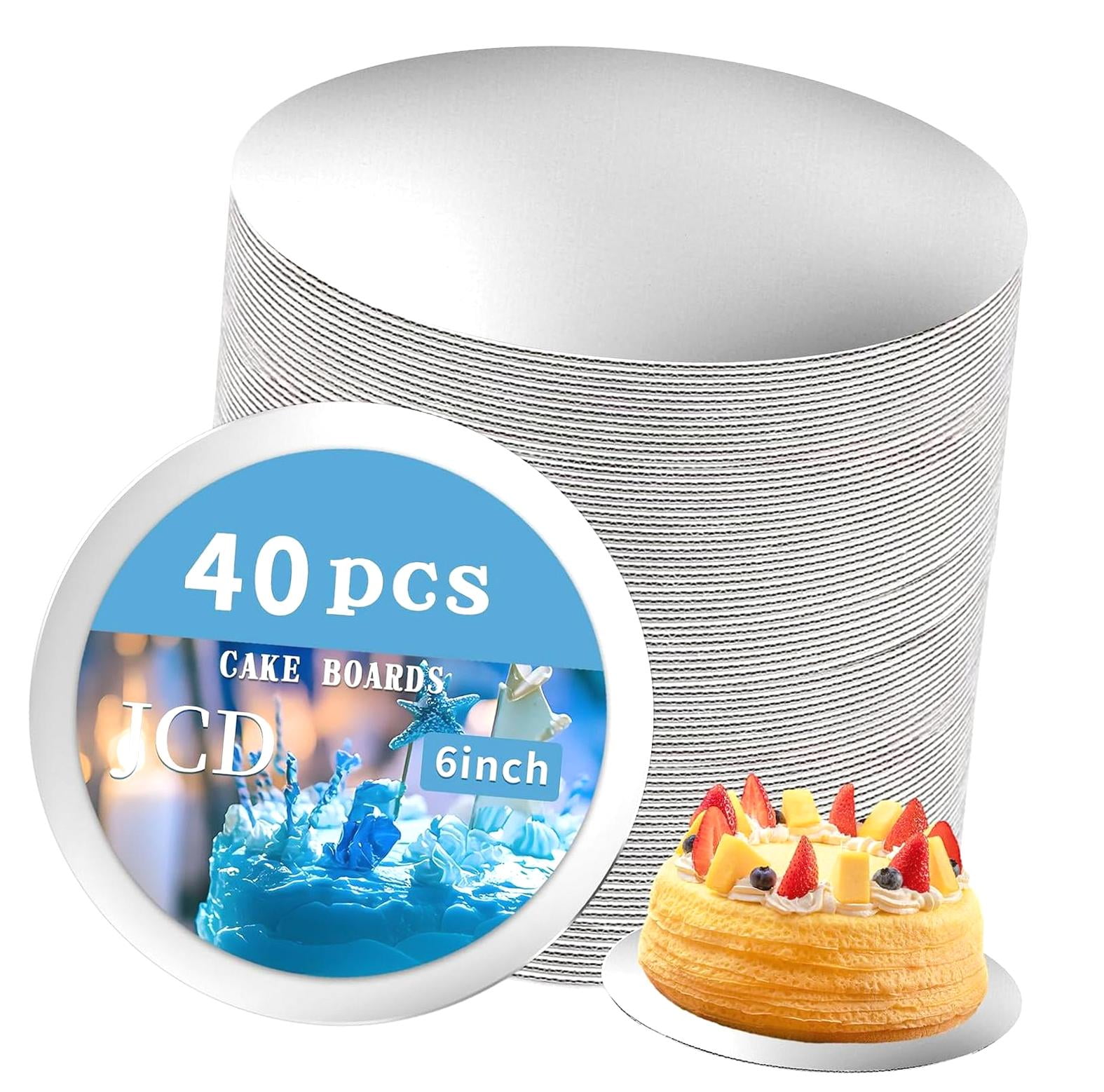 Hidove Silver Cake Bases 6 inch Round, 40 Packs Food-Safe Cardboard ...
