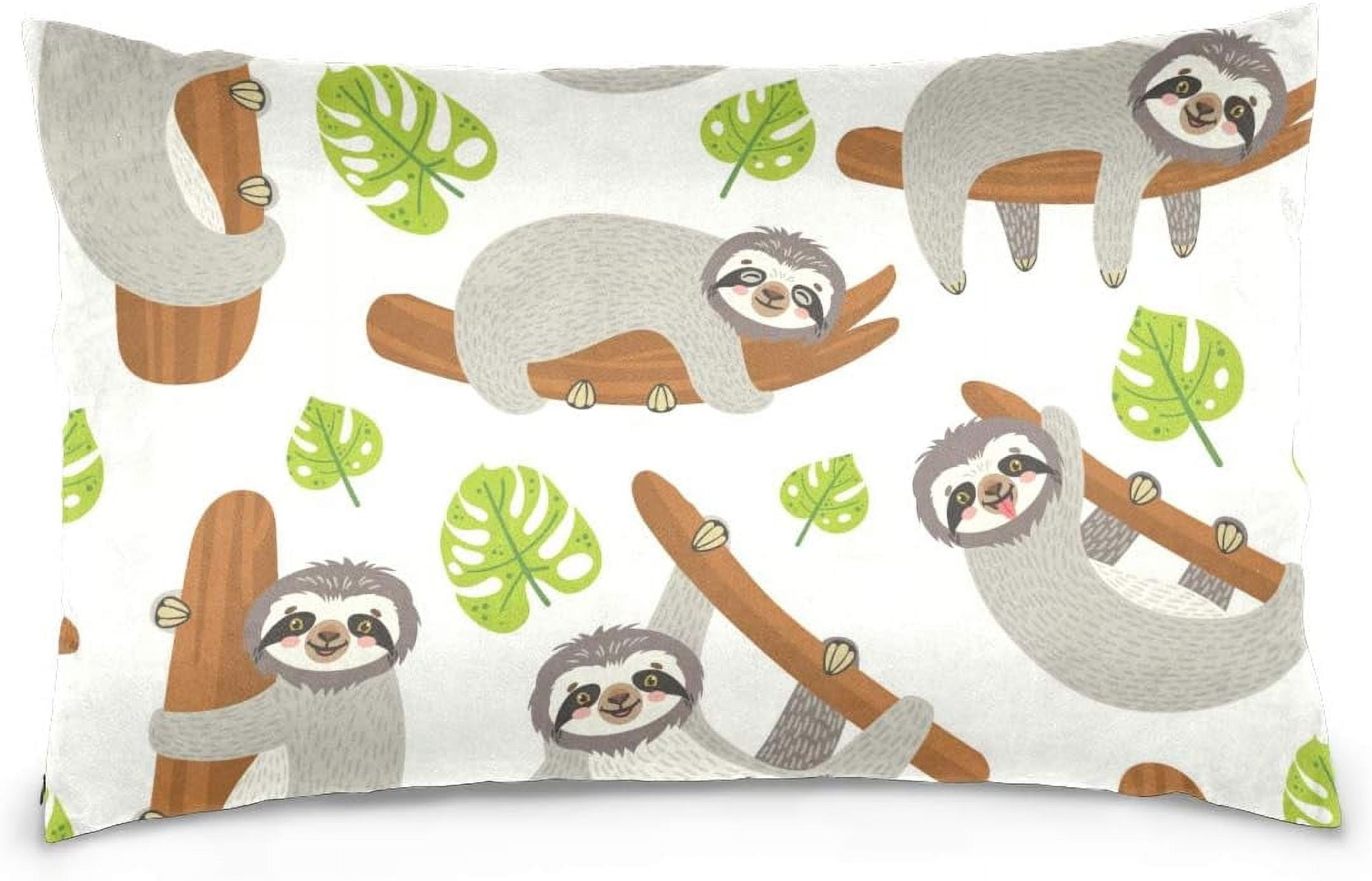 Hidove Sloth On The Branch Velvet Oblong Lumbar Plush Throw Pillow ...