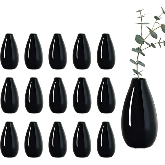 Hidove Small Ceramic Vase Set of 16 for Room Bedroom 4.13'' Minimalist ...
