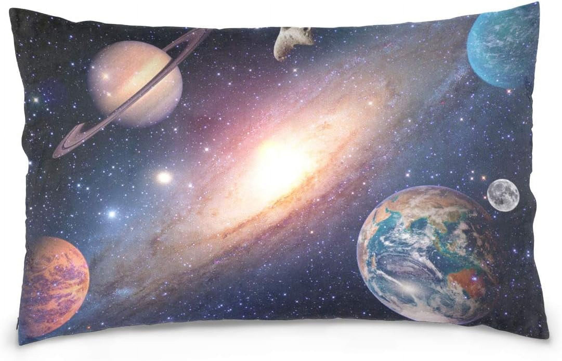 Hidove Solar System Planet Galaxy Velvet Oblong Lumbar Plush Throw ...