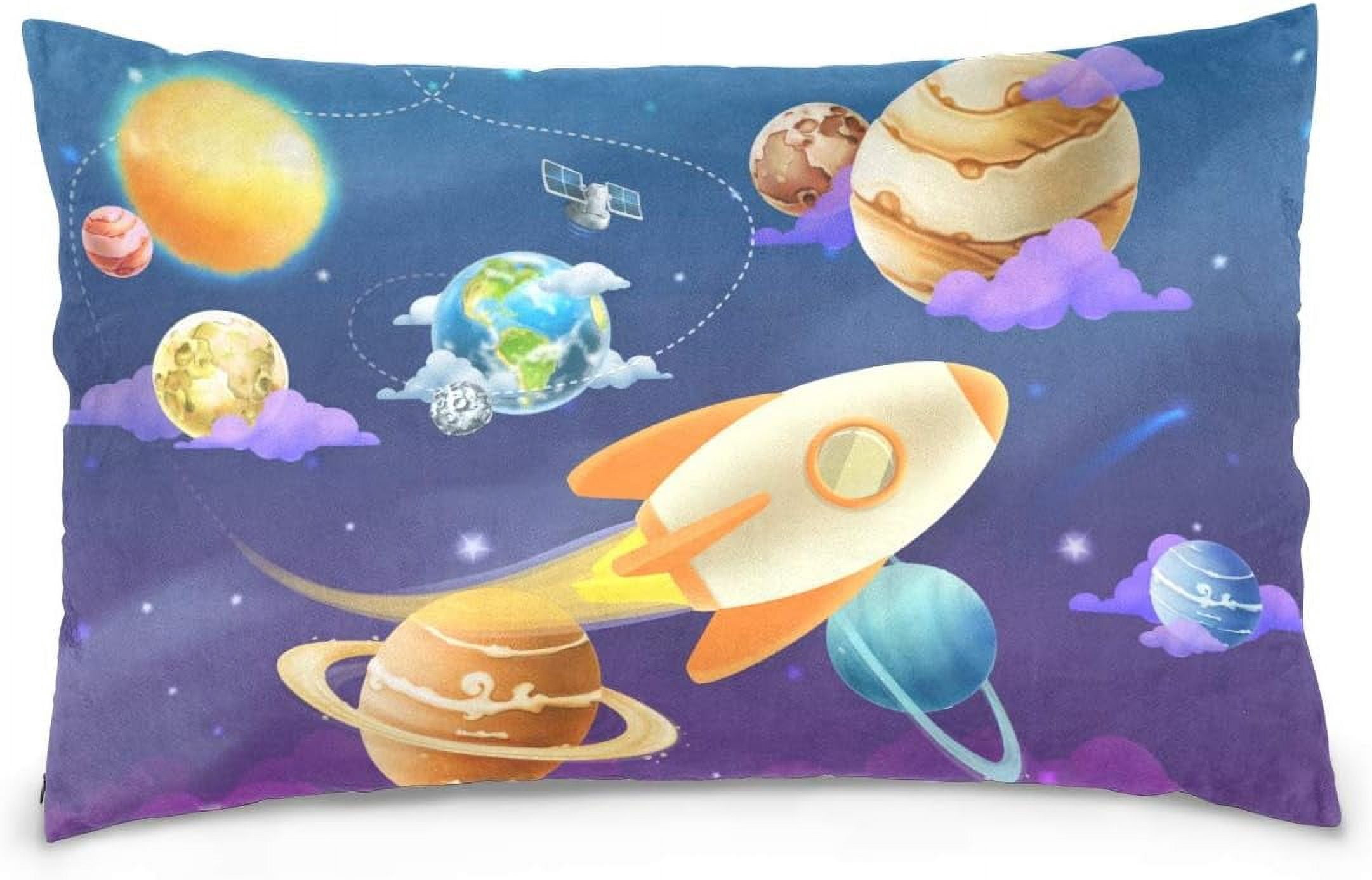Hidove Solar System of Planets Velvet Oblong Lumbar Plush Throw Pillow ...