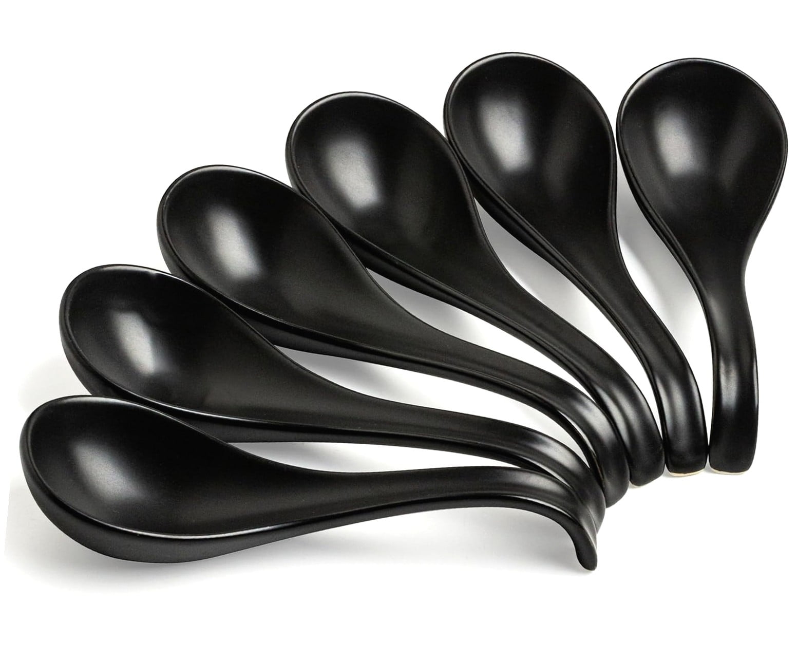 Hidove Soup Spoons, Ceramic Soup Spoon Set of 6-6.5 Inch Tablespoons ...