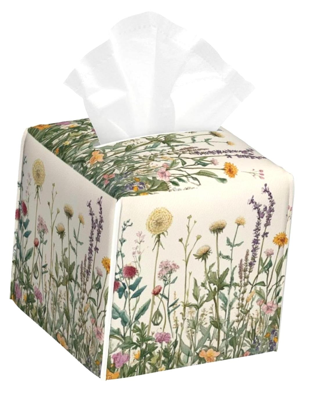 Hidove Spring Summer Dandelion Tissue Box Cover, featuring wild flowers ...