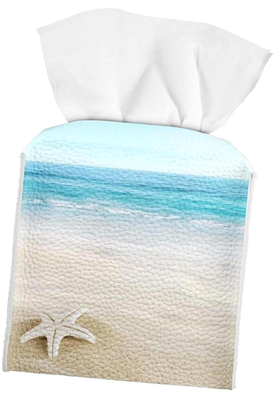 Hidove Square Tissue Box Cover, Leather Cube Holder for Facial Tissues ...