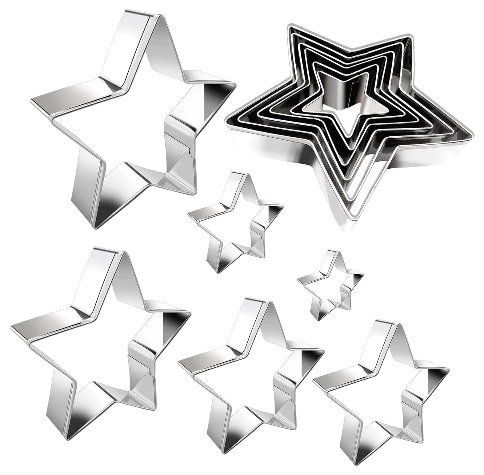 Hidove Star Cookie Cutter Set 6pcs Star Shaped Metal Sandwiches Cutter ...