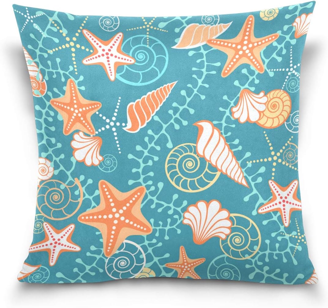 Hidove Starfishes Shells Seamless Velvet Oblong Lumbar Plush Throw ...