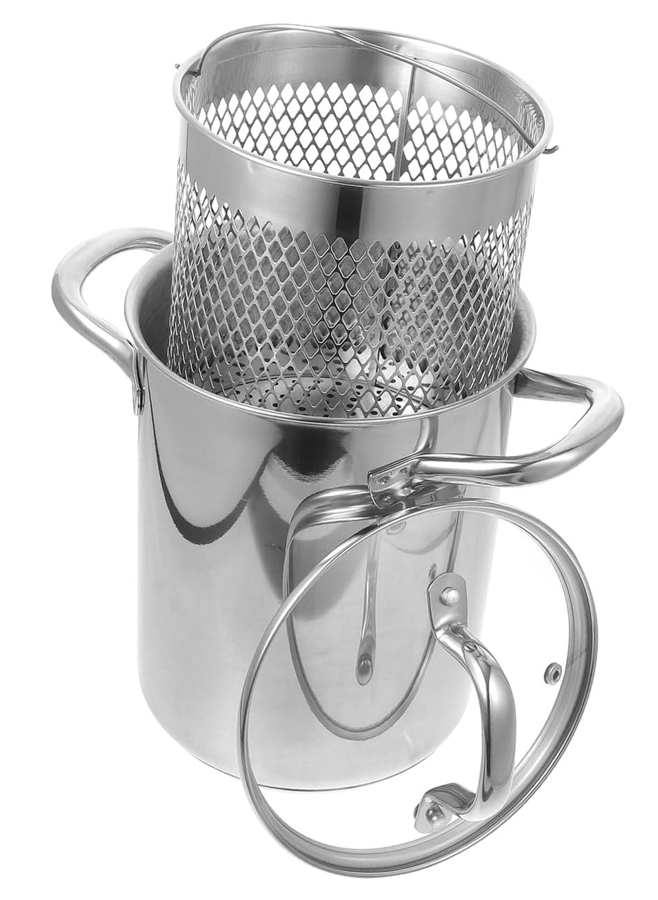 Hidove Steel Deep Fryer Pot with Strainer Basket and Handle, 11-Inch ...
