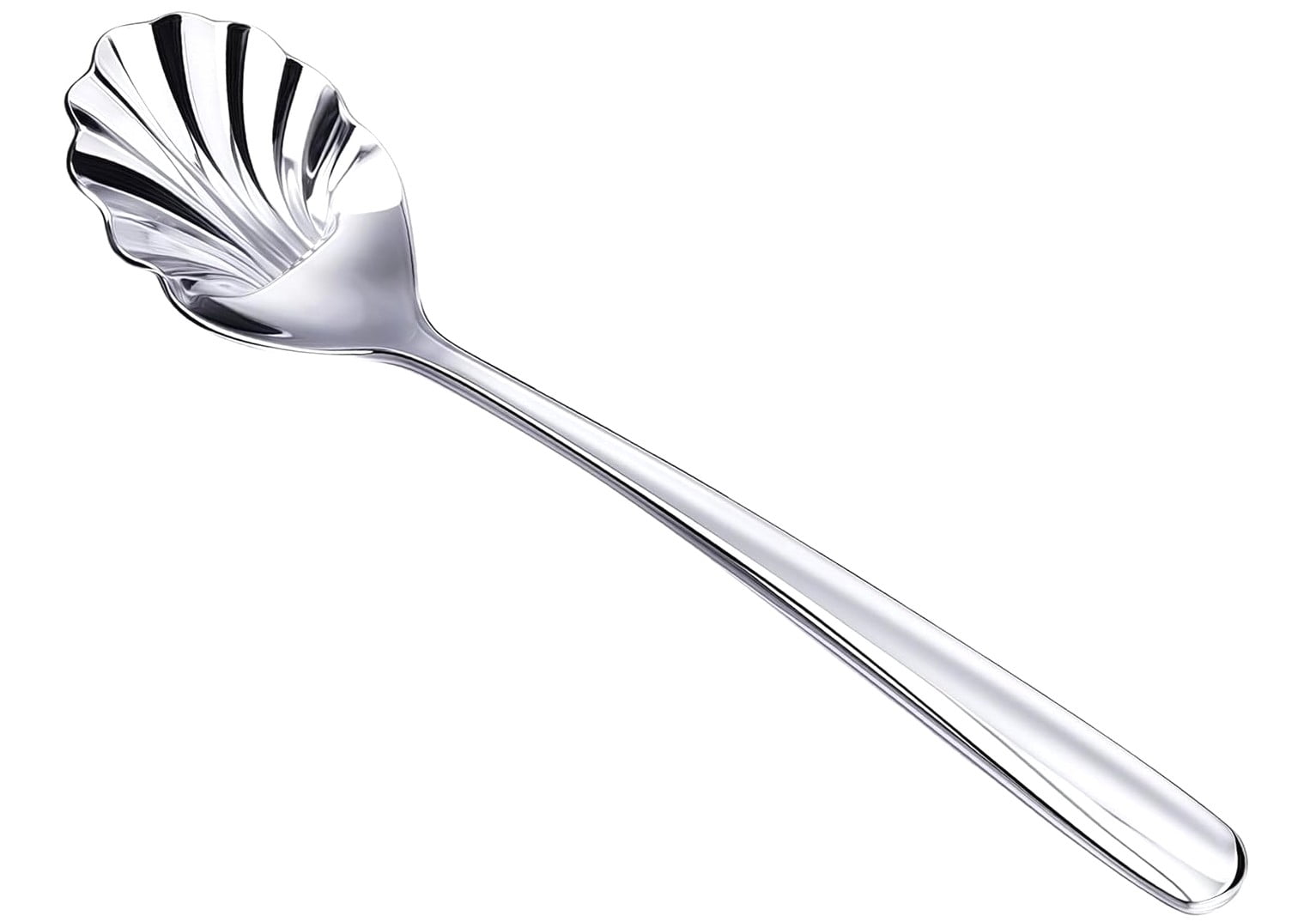 Hidove Steel Spoon Polished Seashell Utensil for Dining, and Serving ...