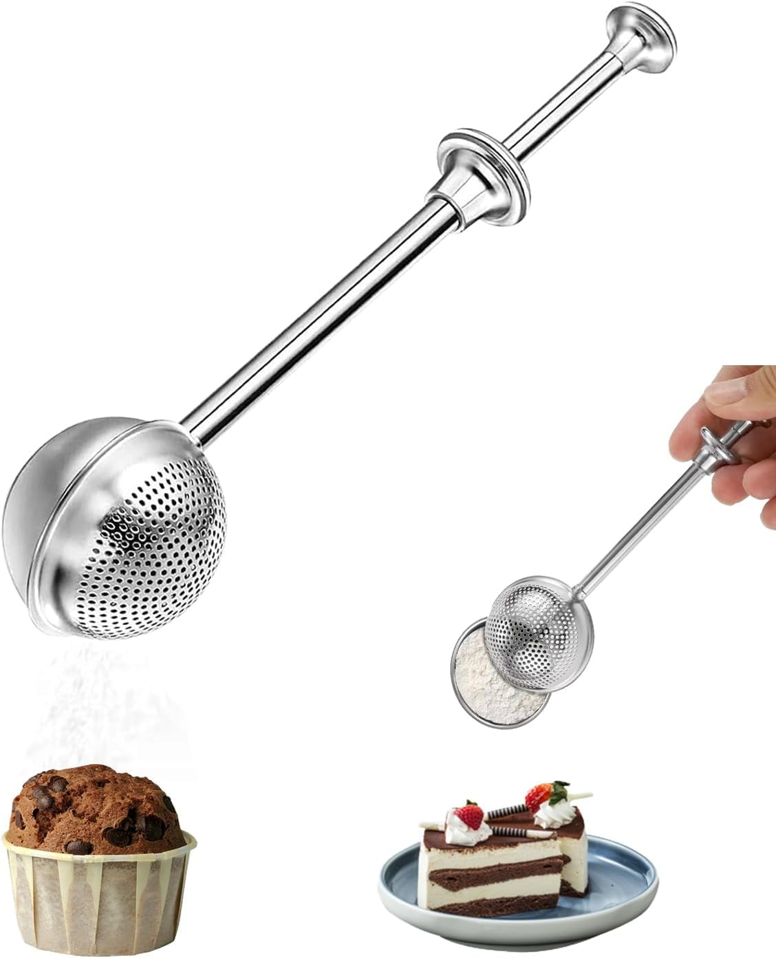 Hidove Sugar Shaker, Powdered Sugar Duster Flour, Stainl Steel ...