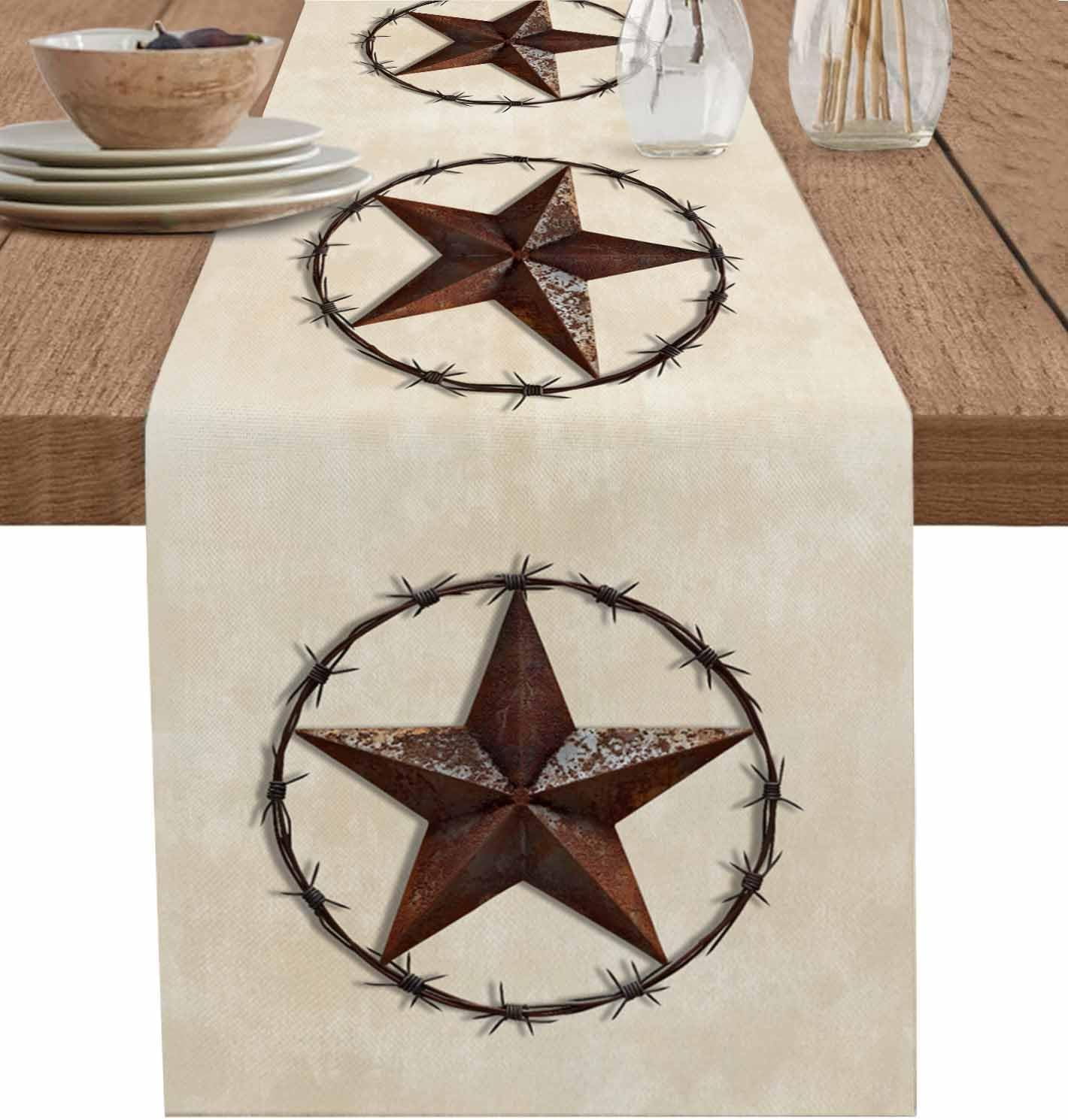 Hidove Texas Western Star Rust Table Runner-Cn linen-Small 36 ine Barn ...