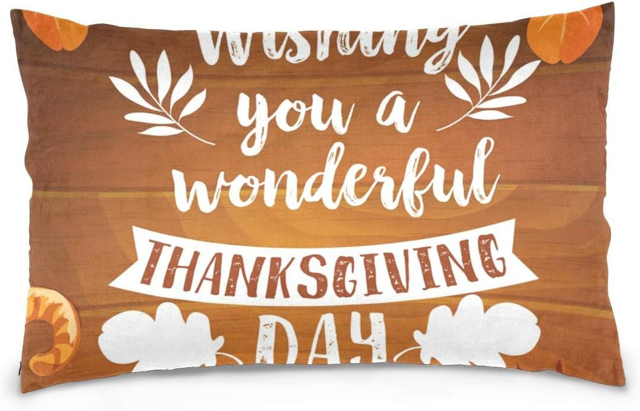 Hidove Thanksgiving Day Greeting Velvet Oblong Lumbar Plush Throw ...