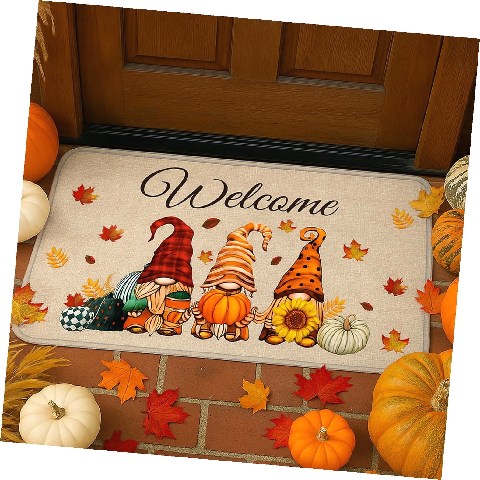 Hidove Thanksgiving Door Mat Fall Gnome Rug Autumn Farmhouse Mats ...