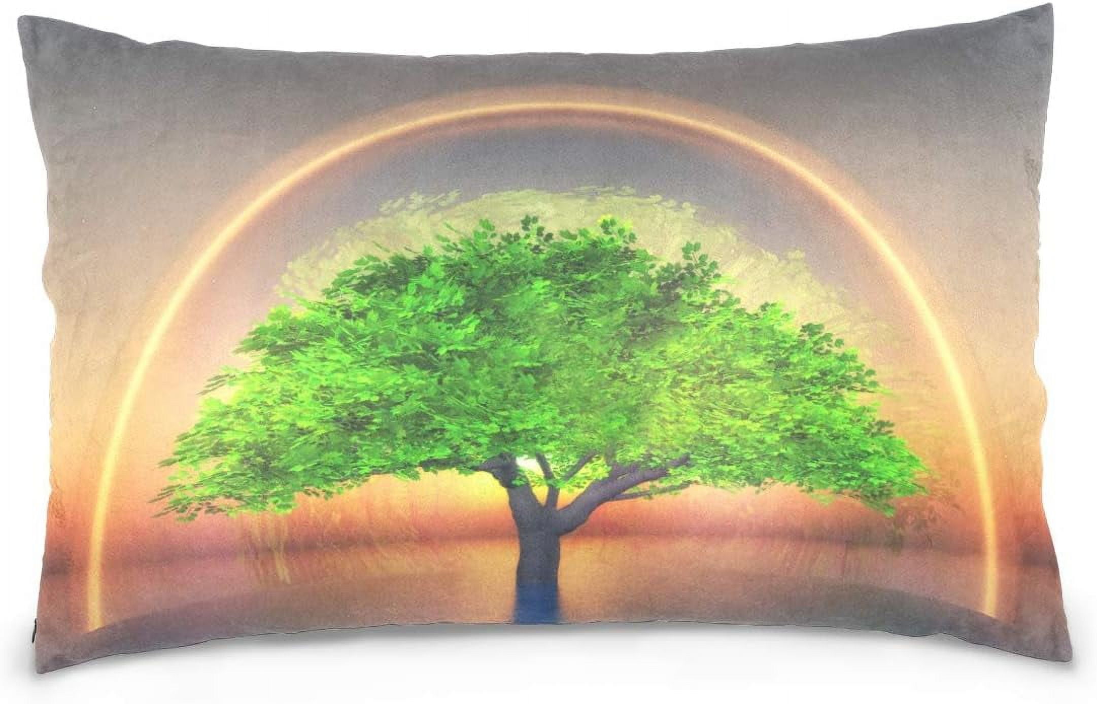 Hidove Tree Inside A Transparent Light Bubble Velvet Oblong Lumbar ...