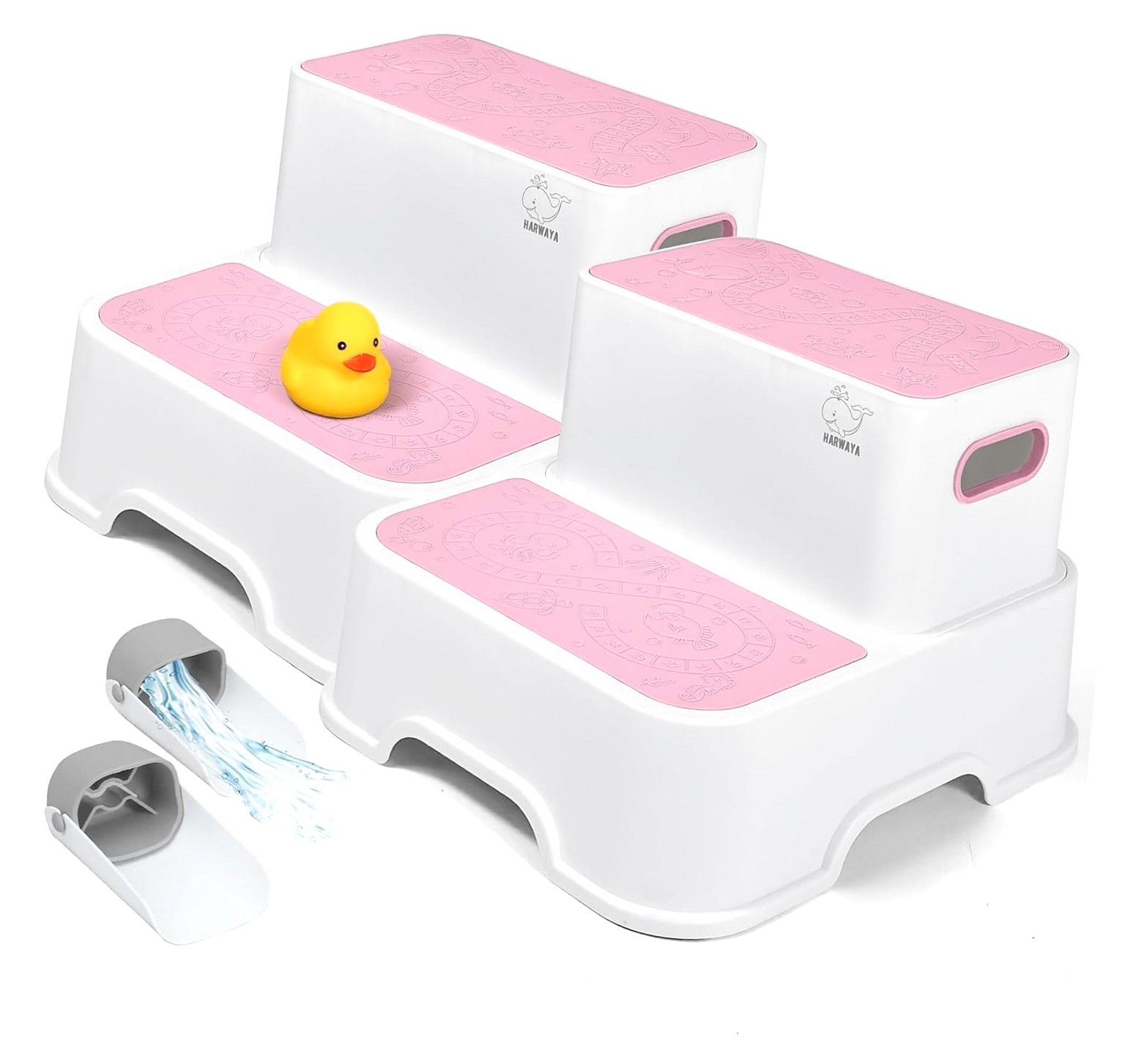 Hidove Two Step Stools for Toddlers Girls, Small Step Stool for ...