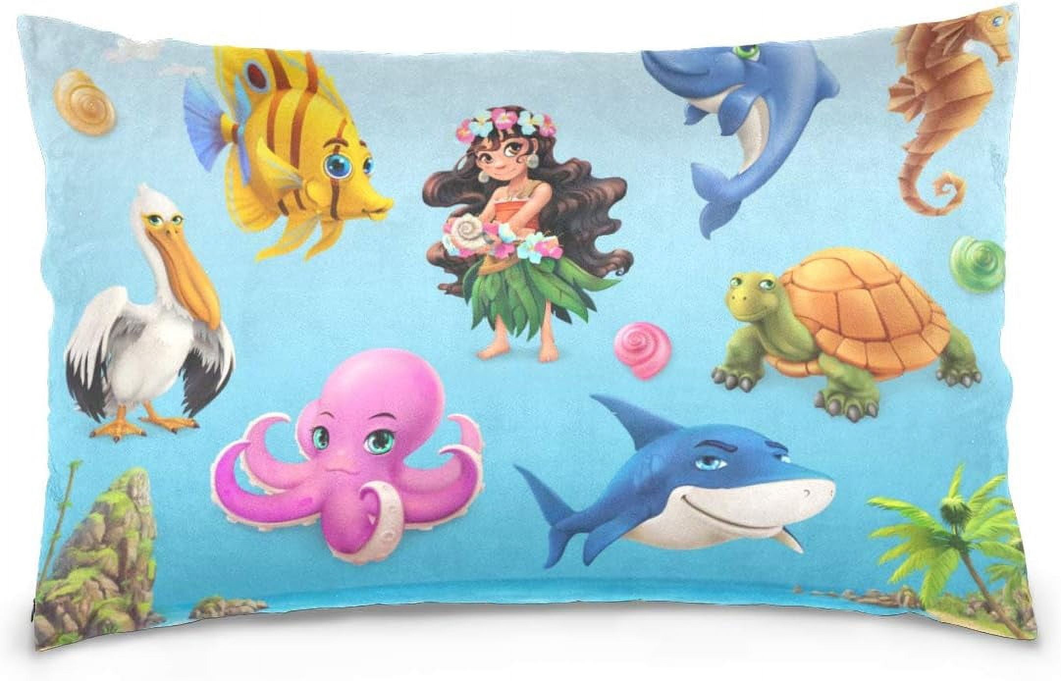 Hidove Undersea Creatures Velvet Oblong Lumbar Plush Throw Pillow Cover ...