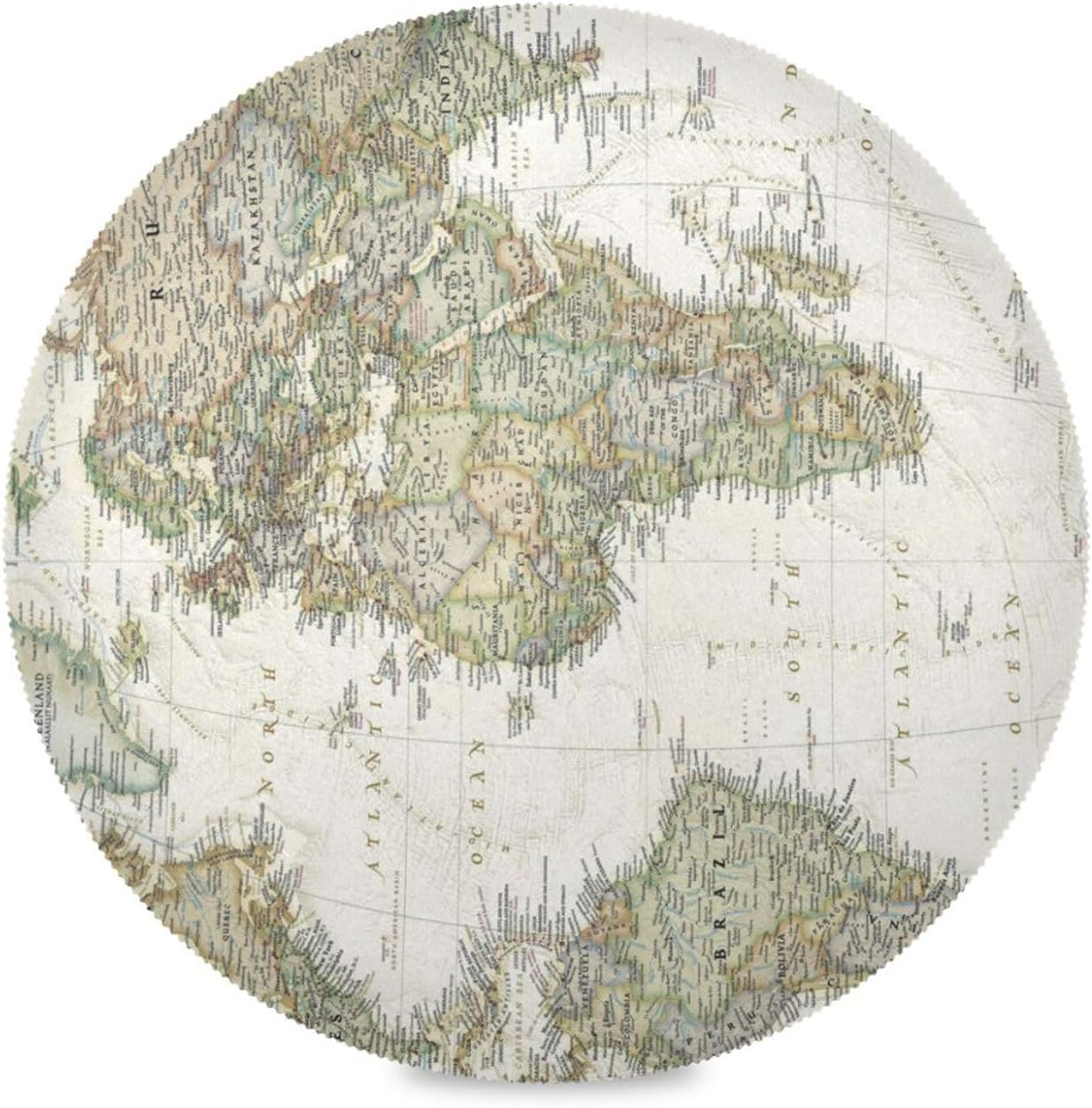 Hidove Vintage World Map Round Placemats Set of 6 Table Mats for ...