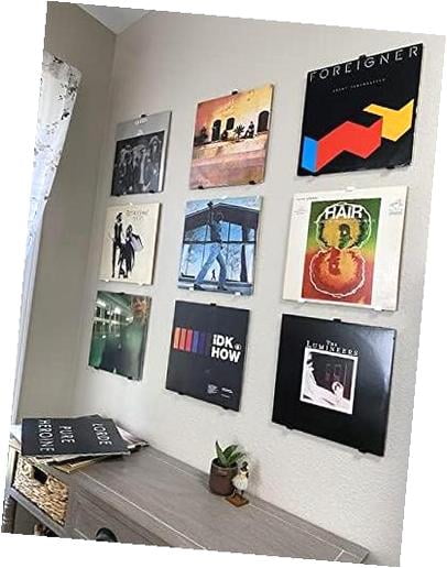 Hidove Vinyl Record Album Wall Mount Set-10 Units| Wall-Friendly, Ideal ...