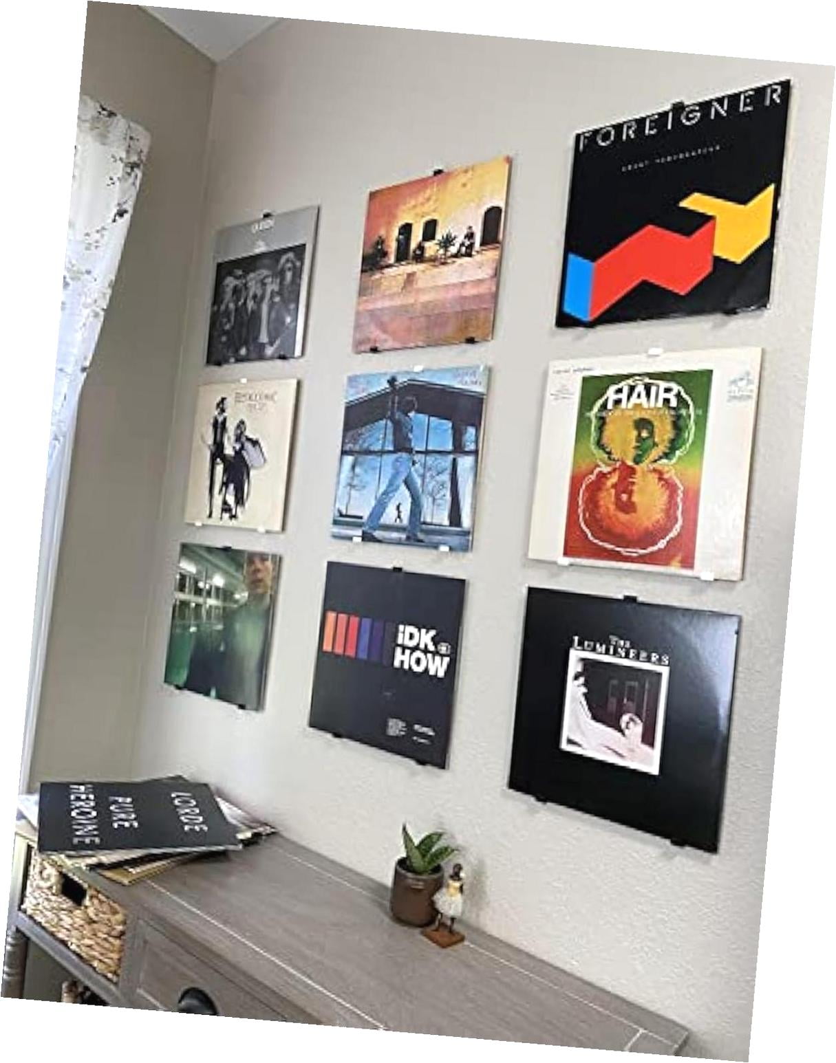 Hidove Vinyl Record Album Wall Mount Set- 30 Units| Wall-Friendly ...