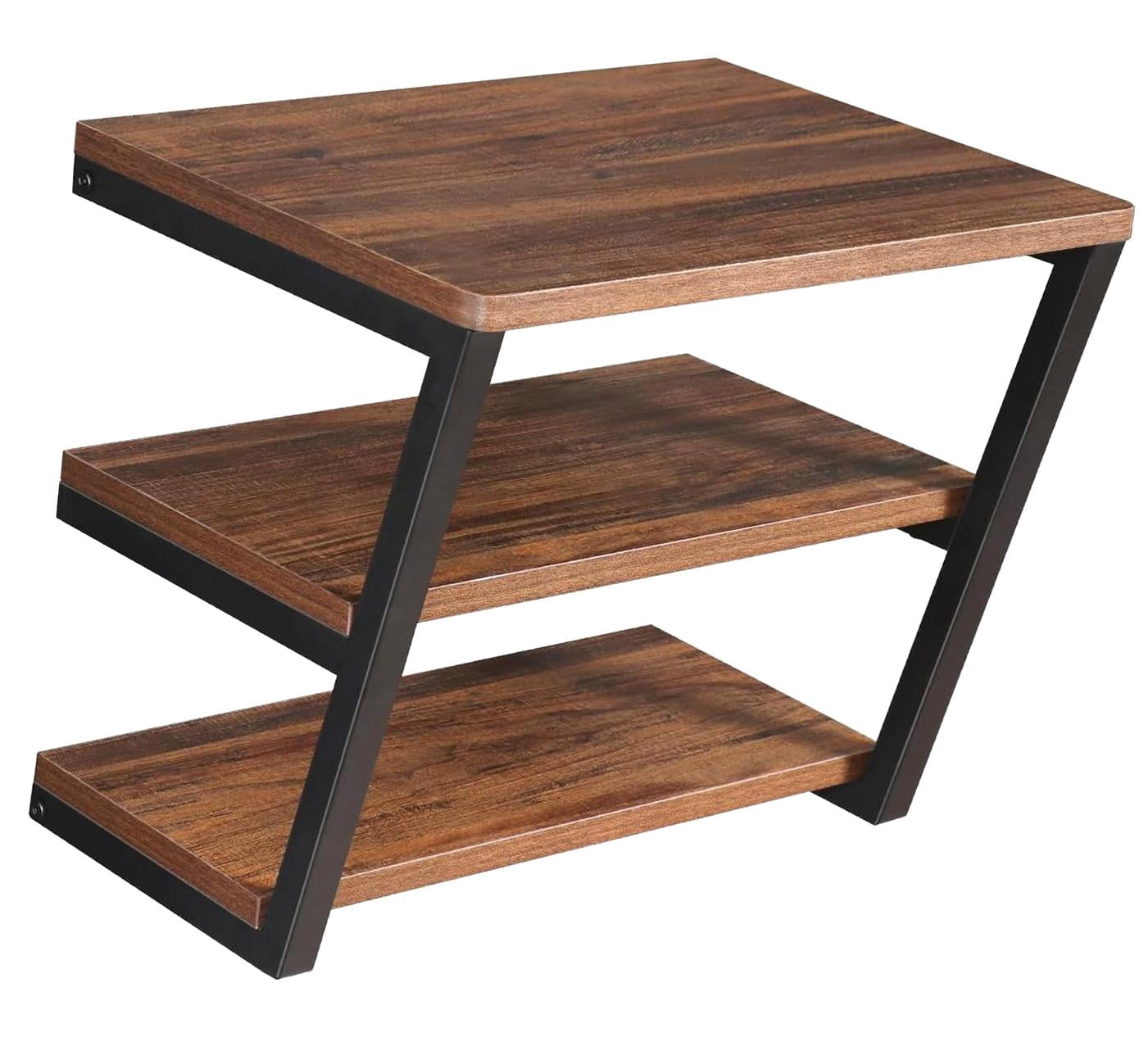 Hidove Wall-Mounted , Wooden Projector Stand with Triple Shelves, AV ...