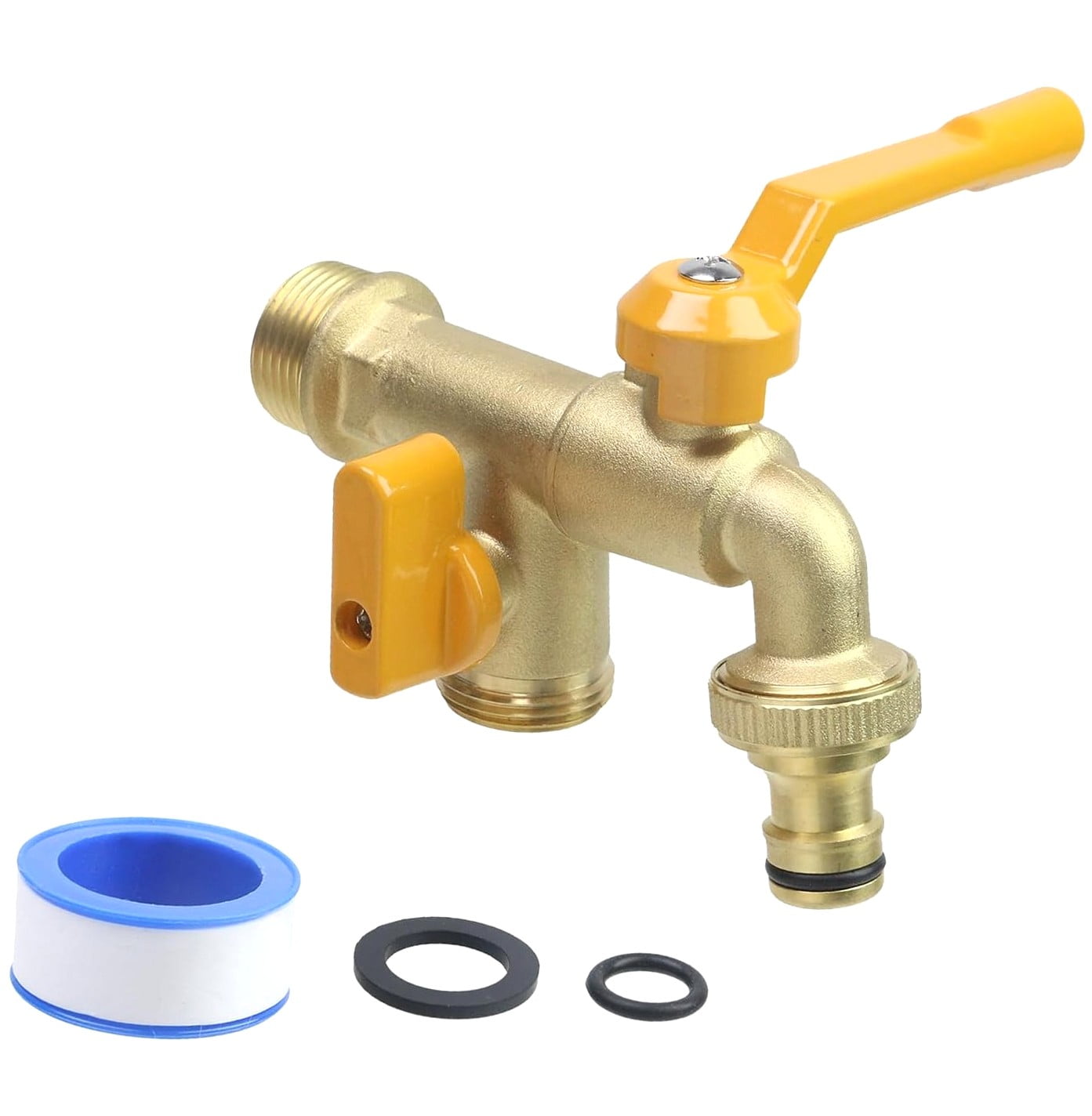 Hidove Water Tap with Dual Outlets, Wall-Mounted Double Splitter ...