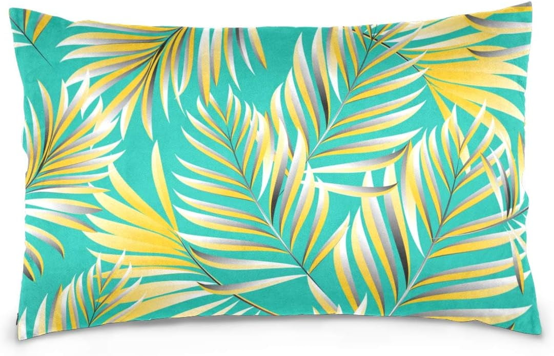 Hidove Watercolor Leaves Velvet Oblong Lumbar Plush Throw Pillow Cover ...