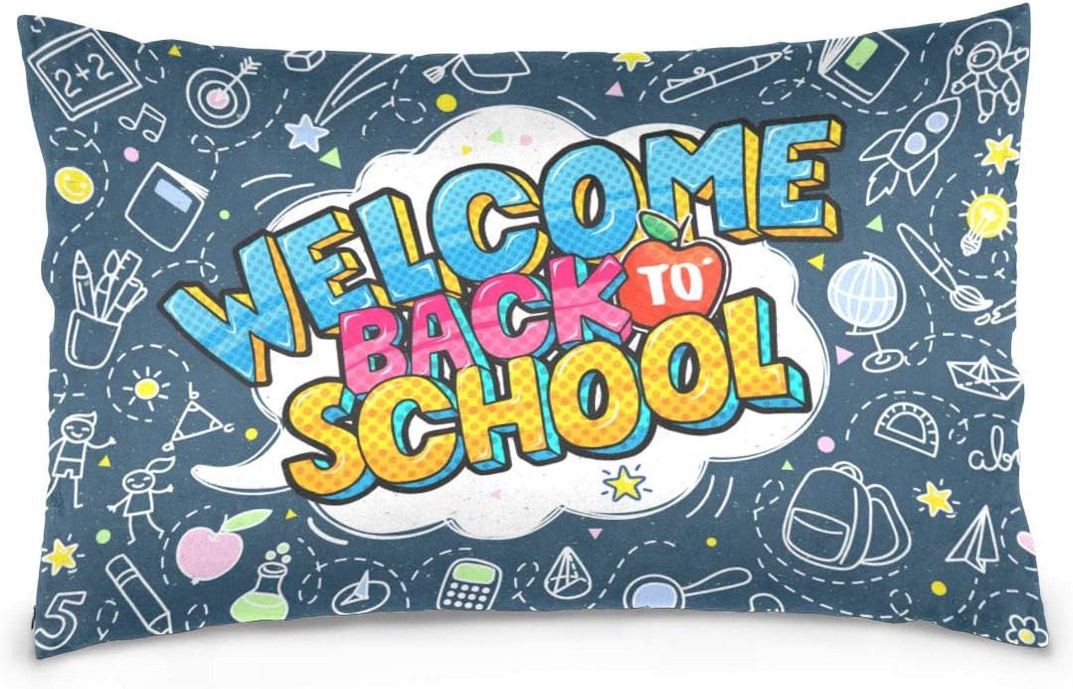 Hidove Welcome Back to School Velvet Oblong Lumbar Plush Throw Pillow ...