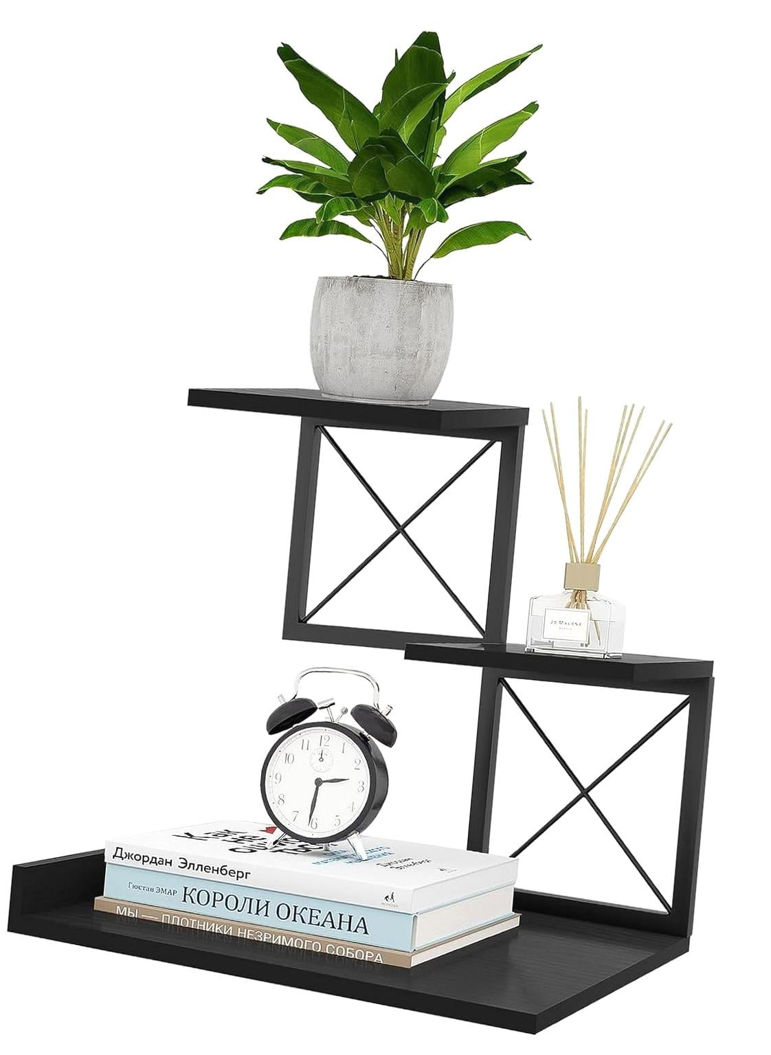 Hidove Wood Desktop Shelf, 3 Tier Desk Shelves Small Bookshelf ...
