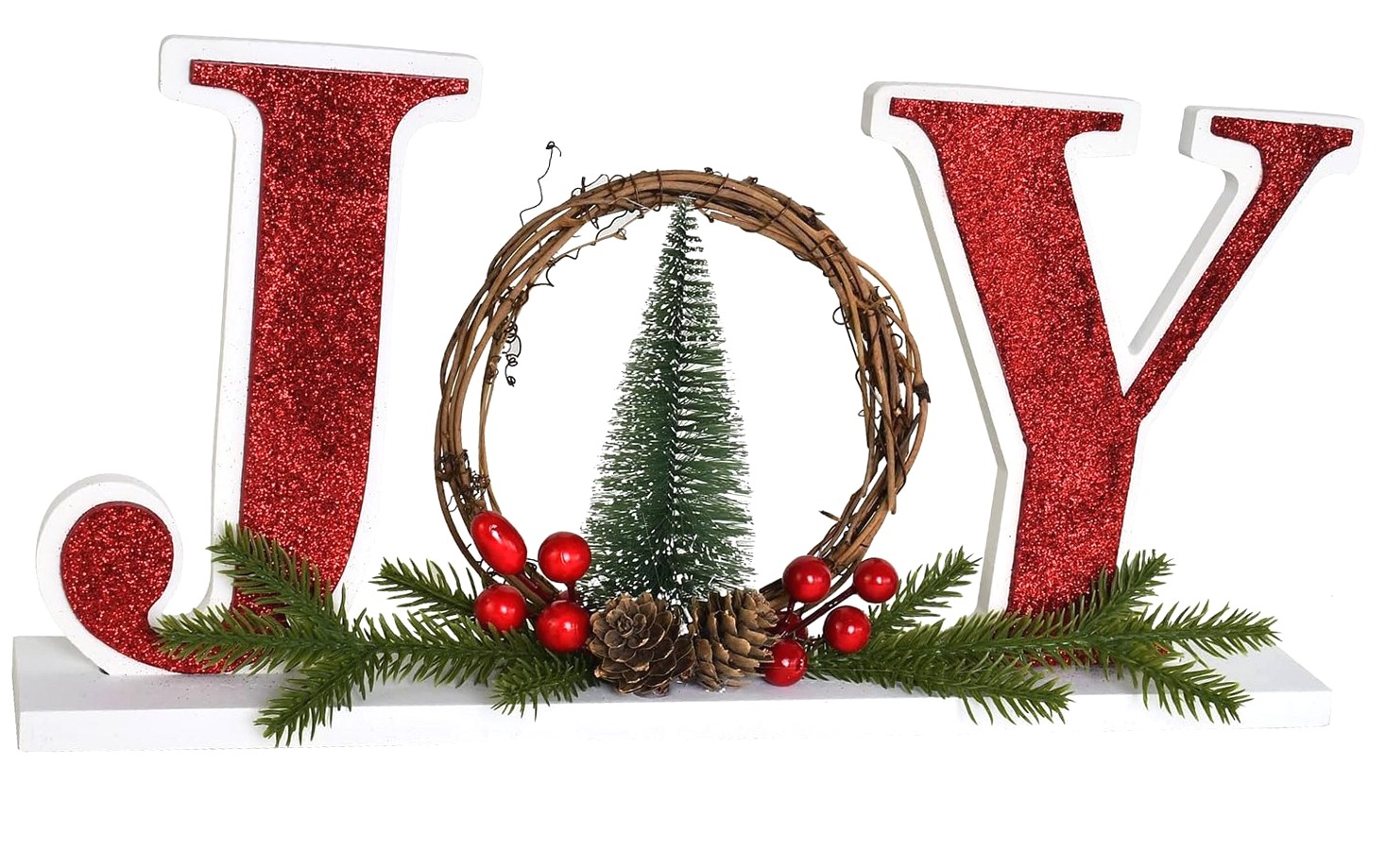 Hidove Wooden Christmas Joy Sign Table Decoration Freestanding Joy Word ...