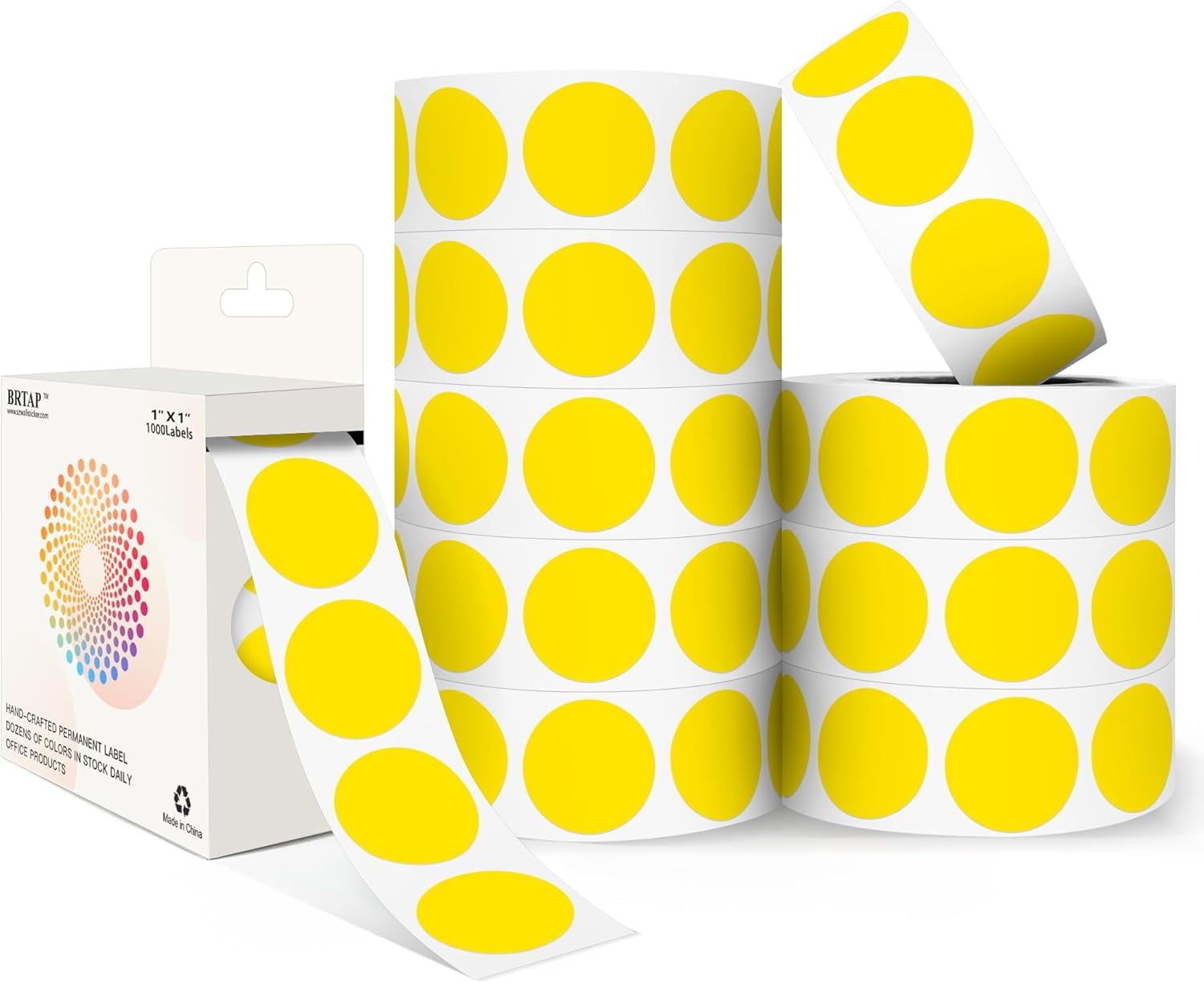 Hidove Yellow 1 Inch Round Color Coding Dot Labels, 10 Rolls 10000 Dot ...