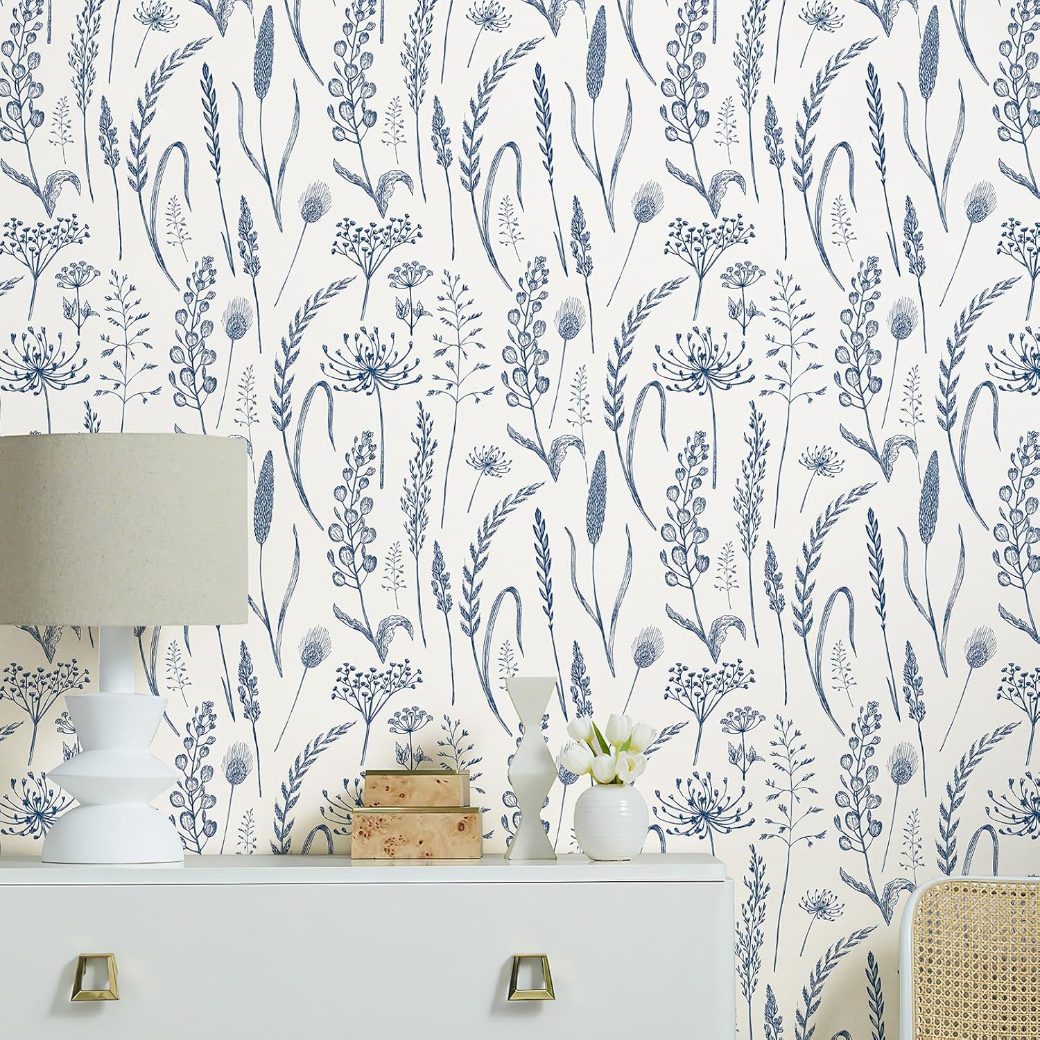 Hidove and Stick Wallpaper Farmhouse Floral Contact Paper Wheat Meadow ...